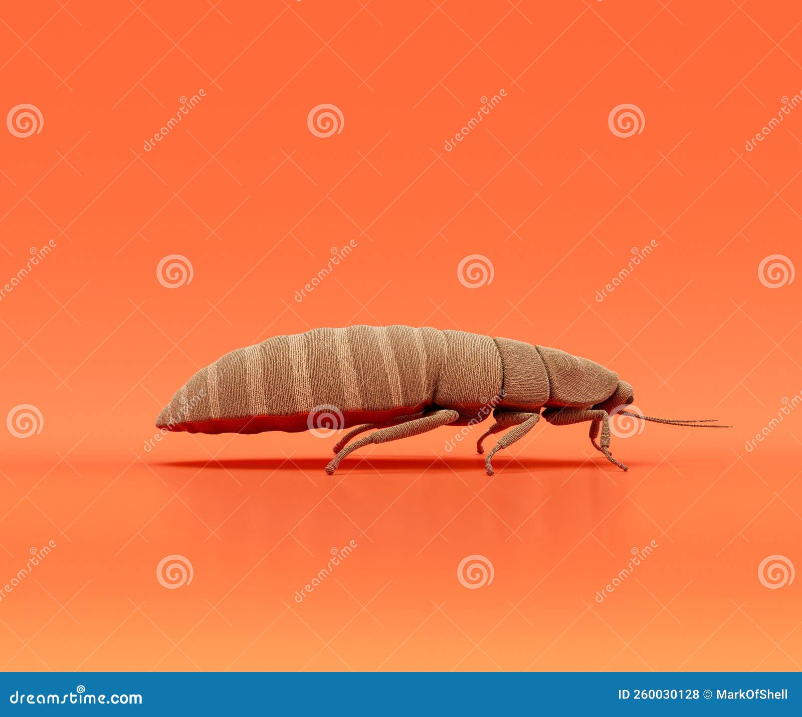 Cockroach Doll, Stuffed Insect Made of Fabric Single Varmint from Side ...