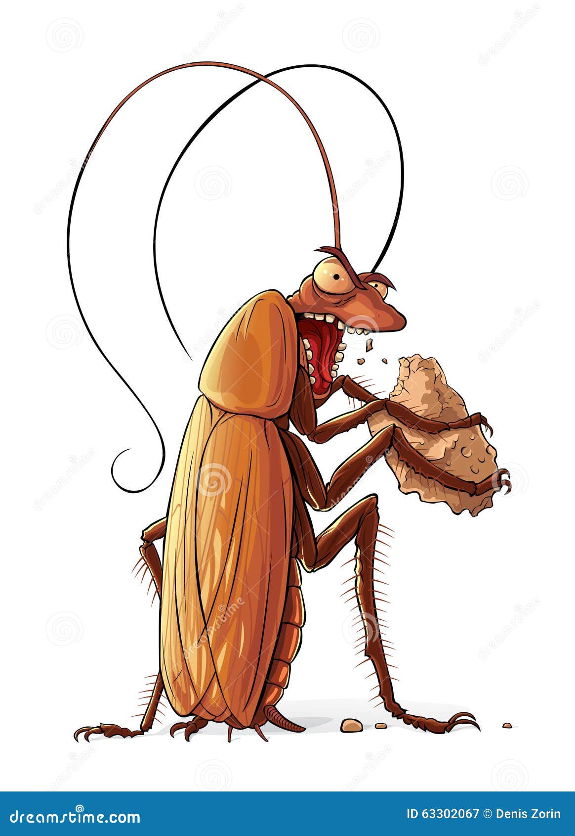 Cockroach eat stock vector. Illustration of cartoon, insect - 63302067