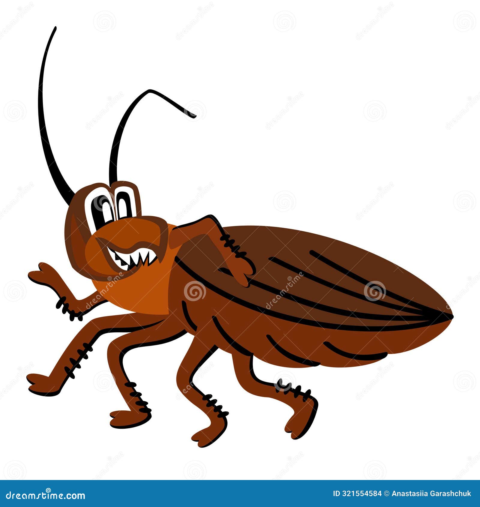 Cockroach. Funny Cartoon Vector Isolated Illustration Stock ...