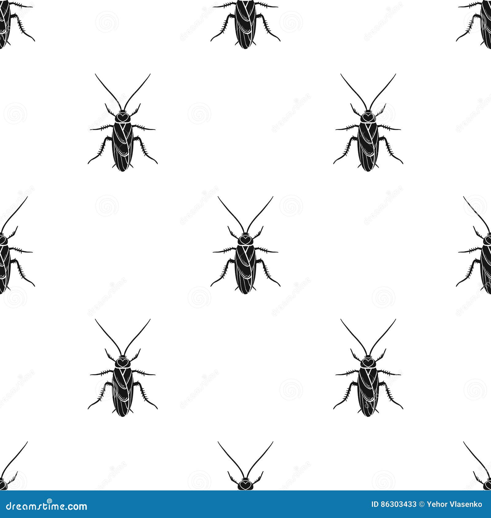 Cockroach Icon In Black Style Isolated On White. Insects Pattern ...