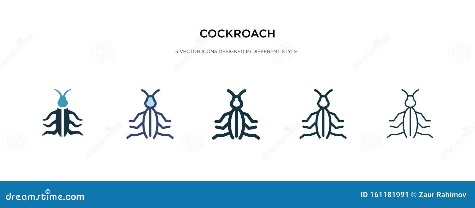Cockroach Icon in Different Style Vector Illustration. Two Colored and ...
