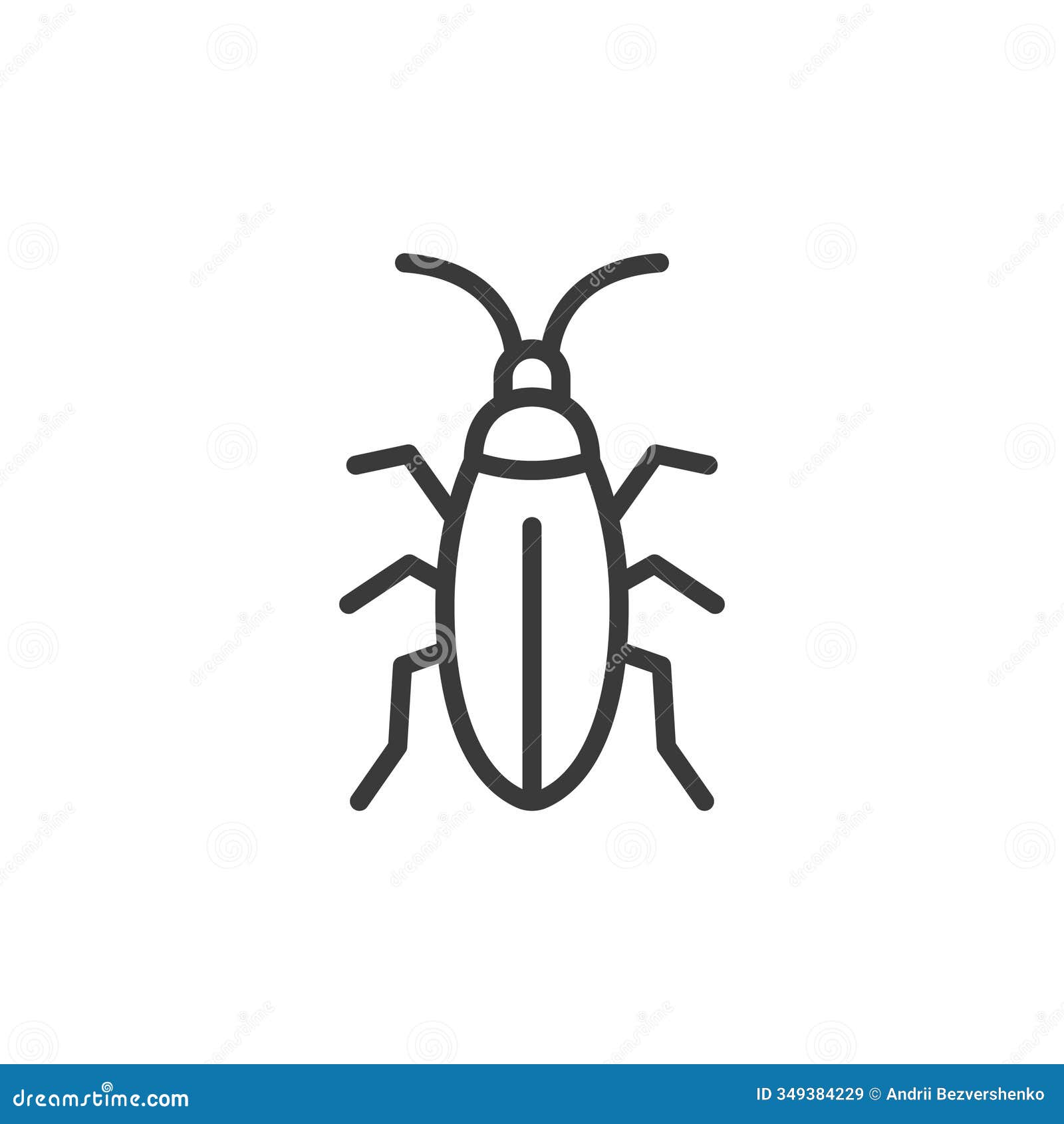 Cockroach Icon In Black Style Isolated On White. Insects Pattern ...