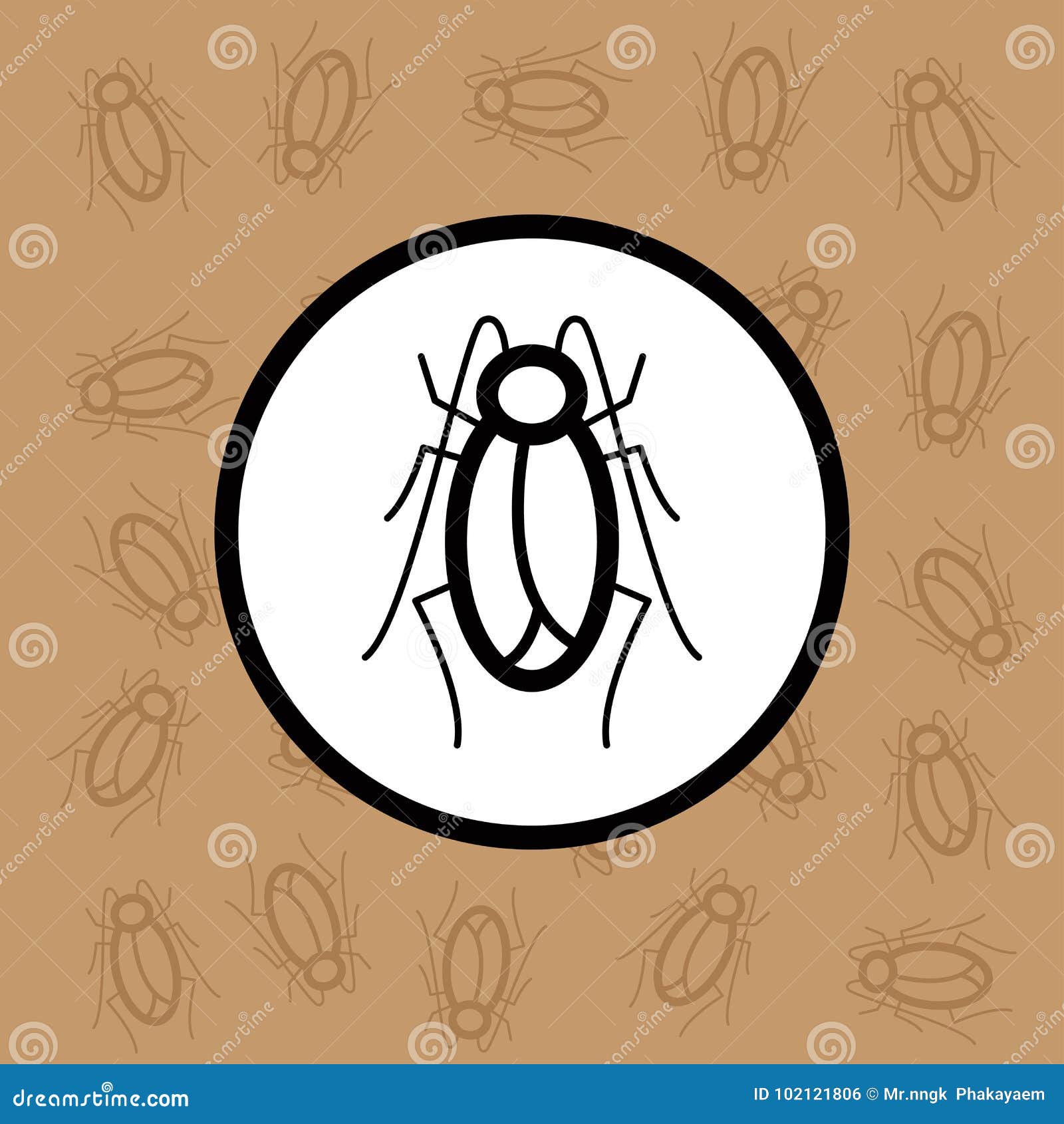 Cockroach Icon Sign and Symbol on Brown Background Stock Vector ...