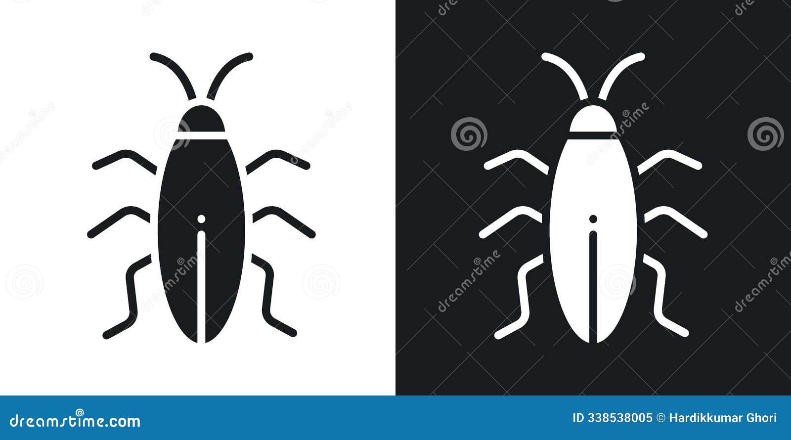 Cockroach Icon In Black Style Isolated On White. Insects Pattern ...
