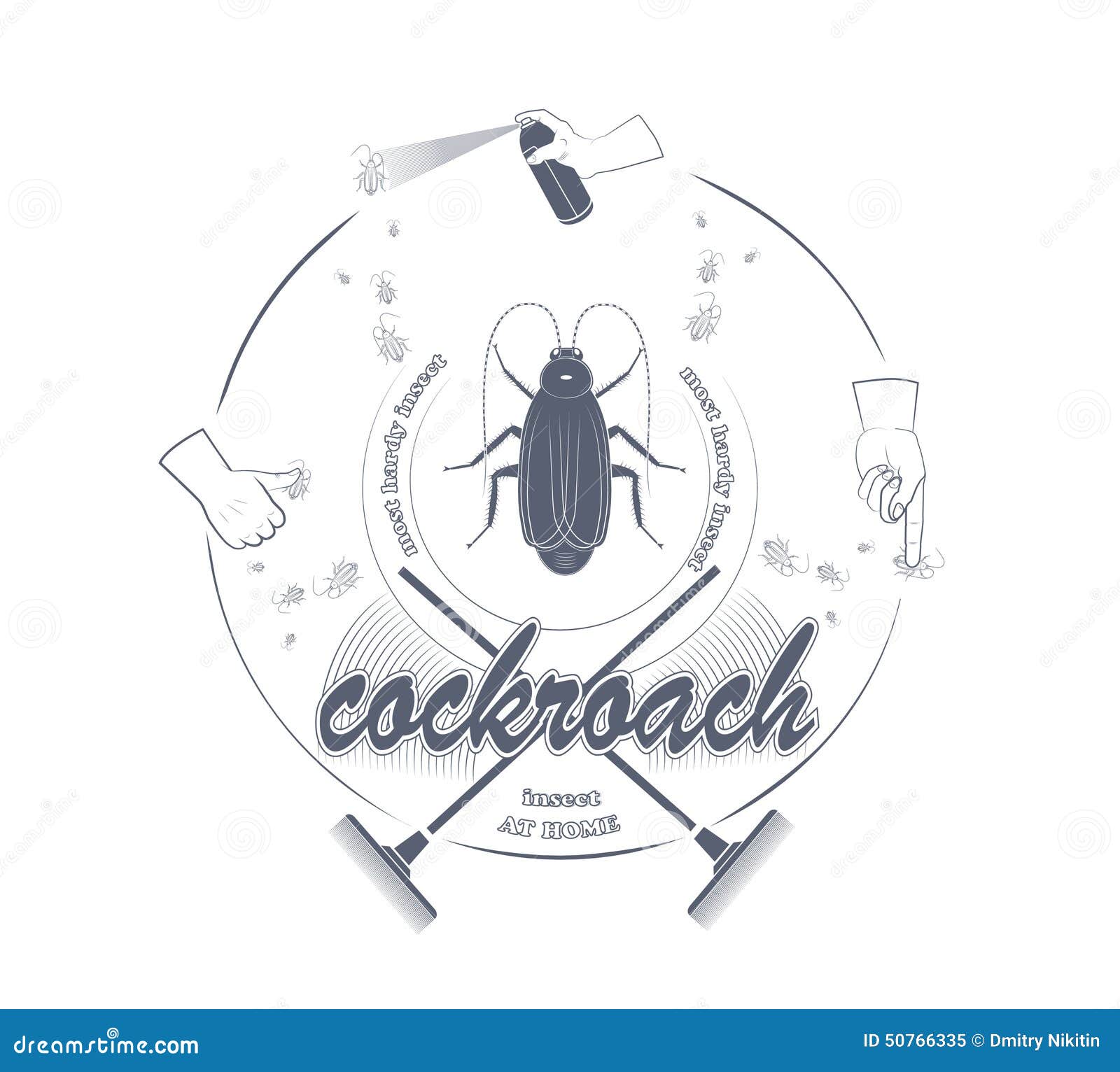Cockroach icons stock vector. Illustration of text, spray - 50766335
