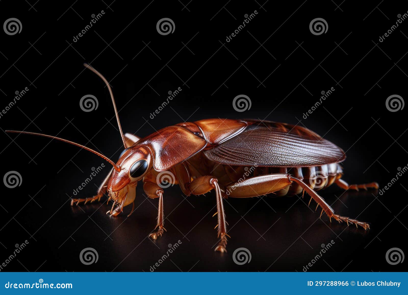 Cockroach Isolated on Black Background Stock Illustration ...