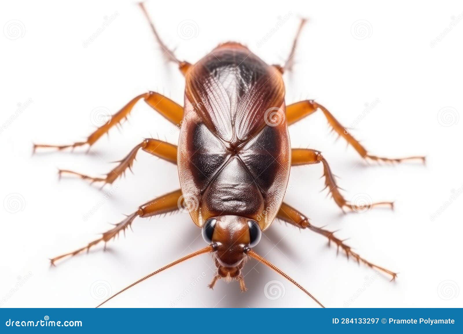 A Cockroach Isolated on White Background. Cockroach Stock Illustration ...