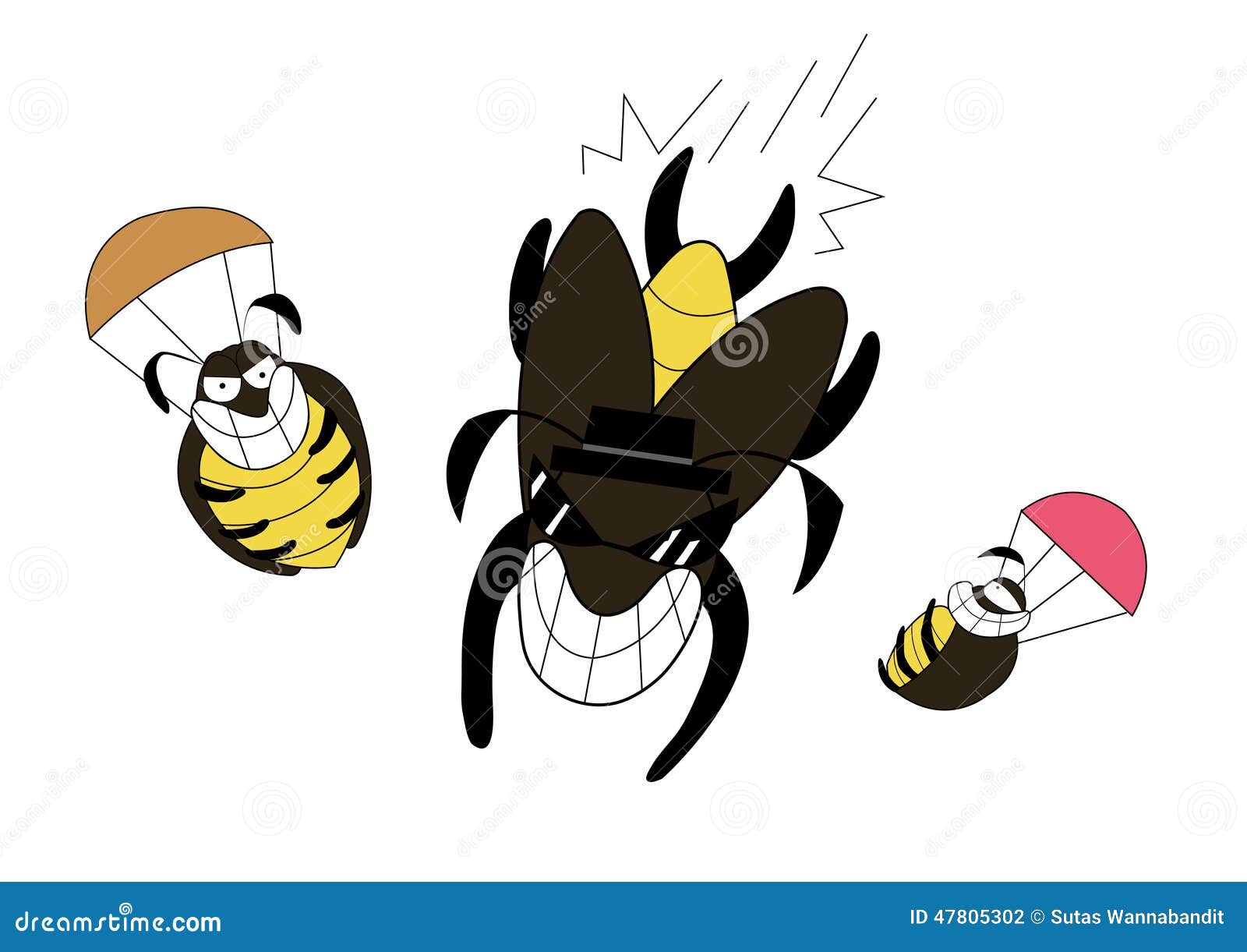 Cockroach jumping cartoon stock vector. Illustration of jumping - 47805302