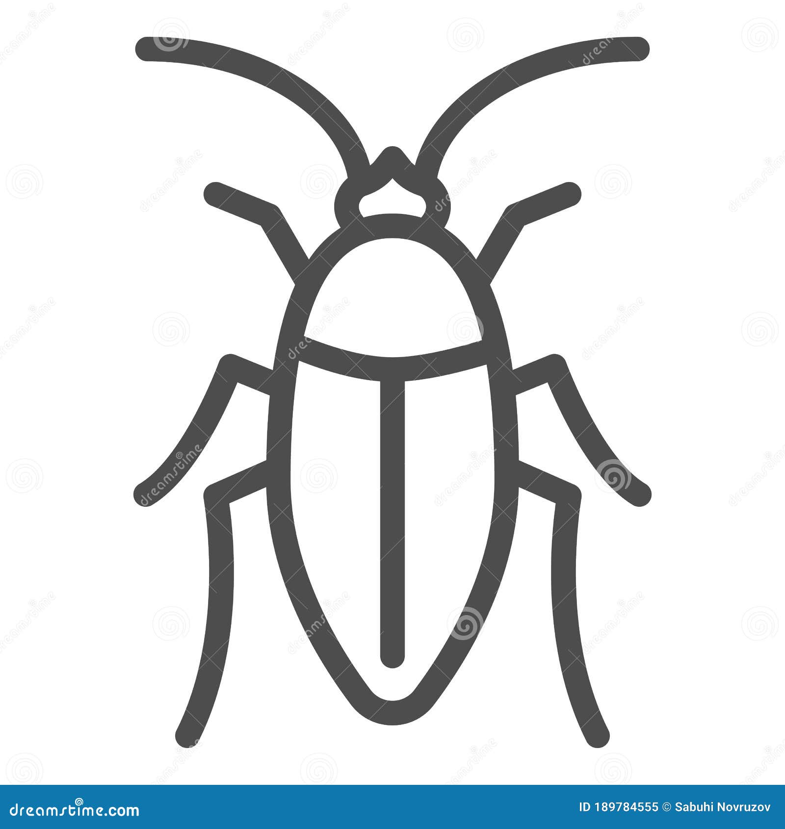 Cockroach Line And Solid Icon, Insects Concept, Roach Sign On White ...