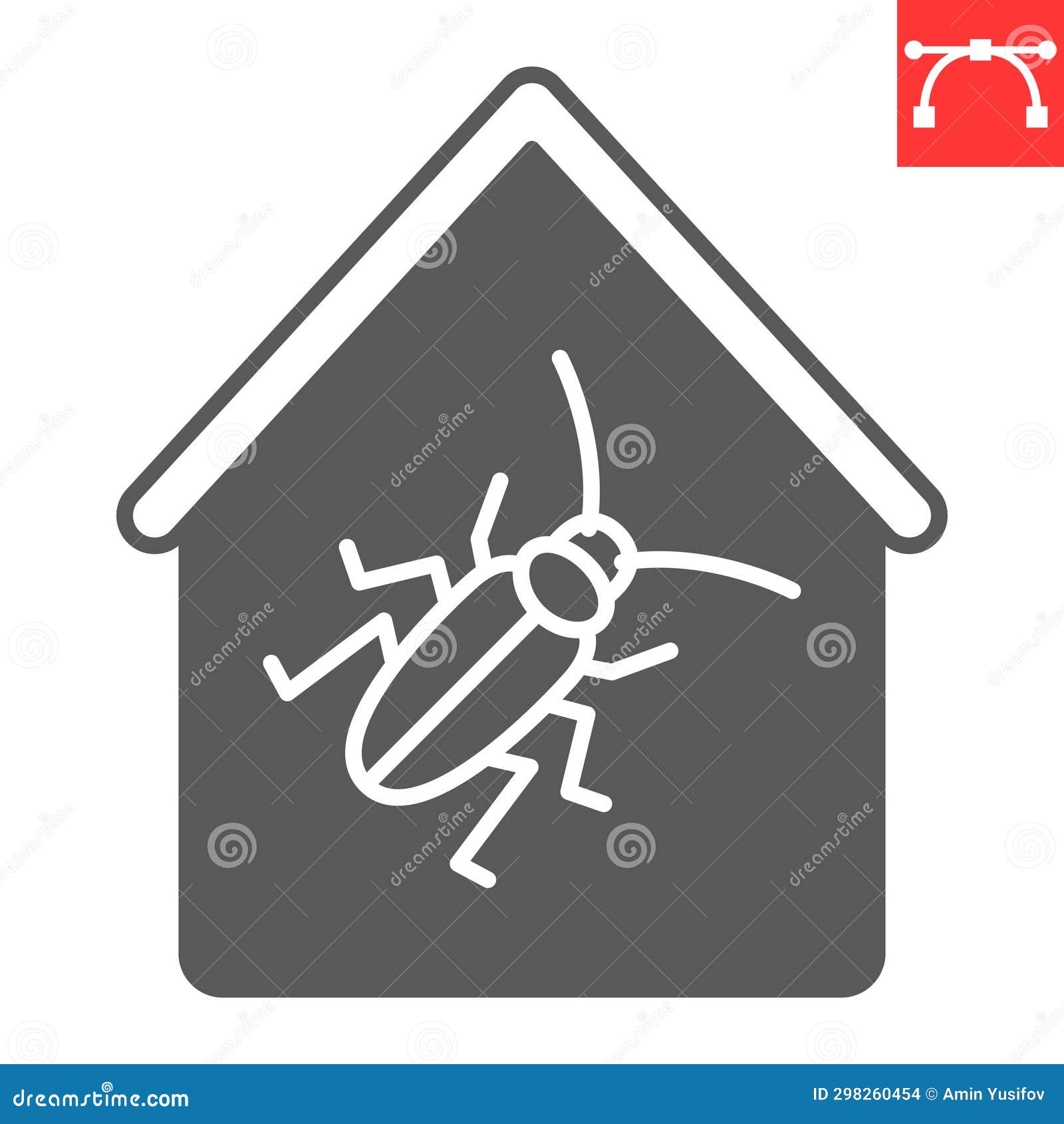 Cockroach Pests at Home Glyph Icon Stock Vector - Illustration of ...