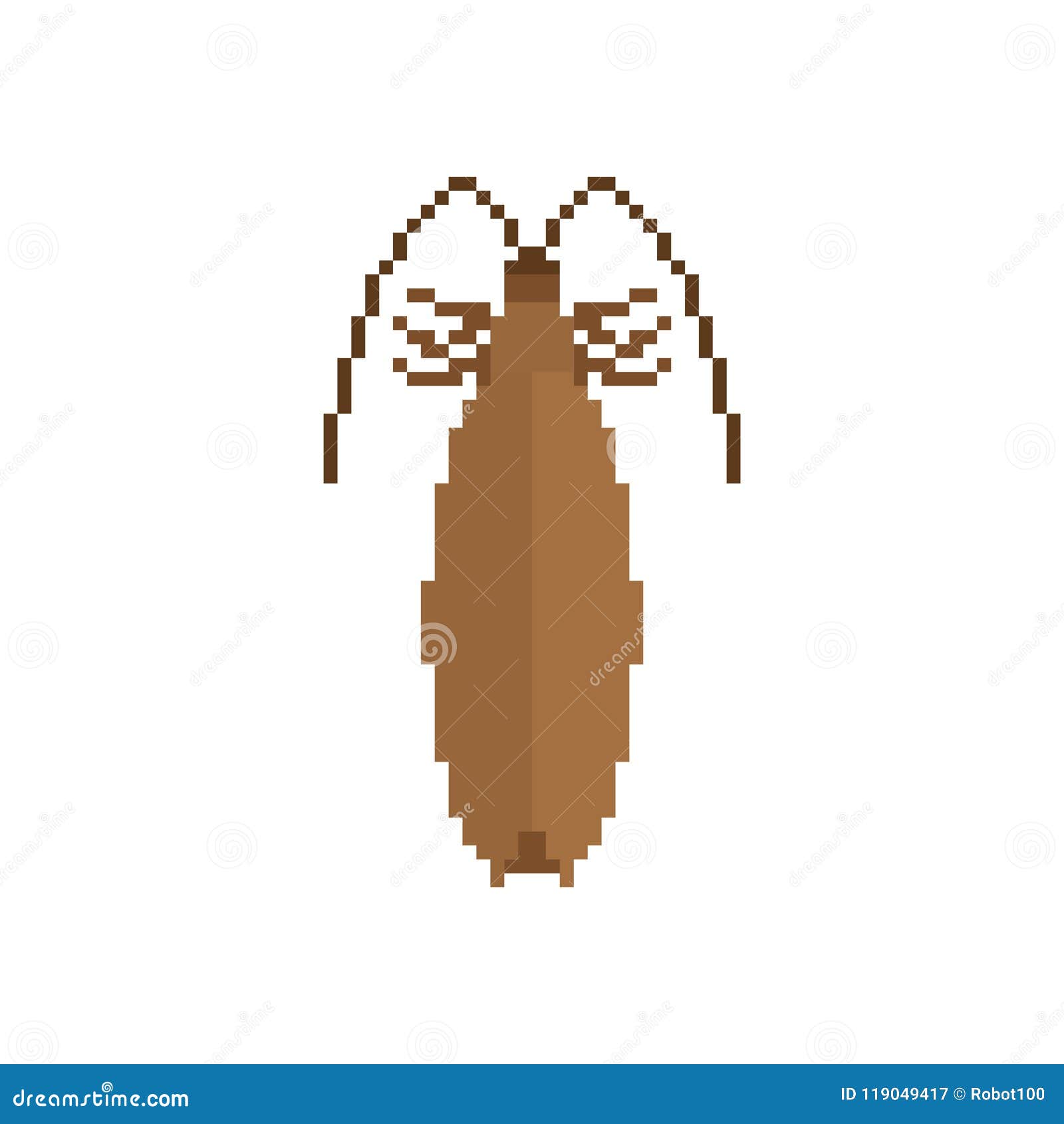 Cockroach Pixel Art. Insect 8 Bit. Beetle Digital Stock Vector ...