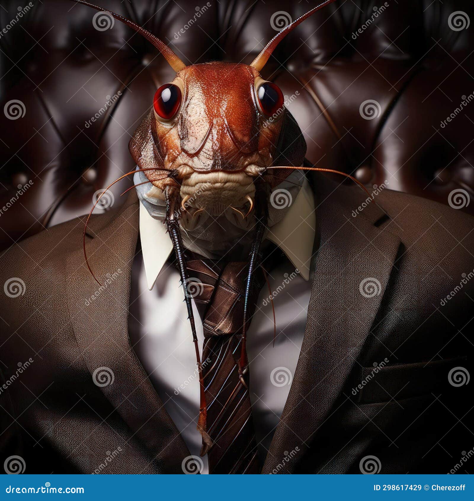 Cockroach in suit and tie stock illustration. Illustration of gangster ...