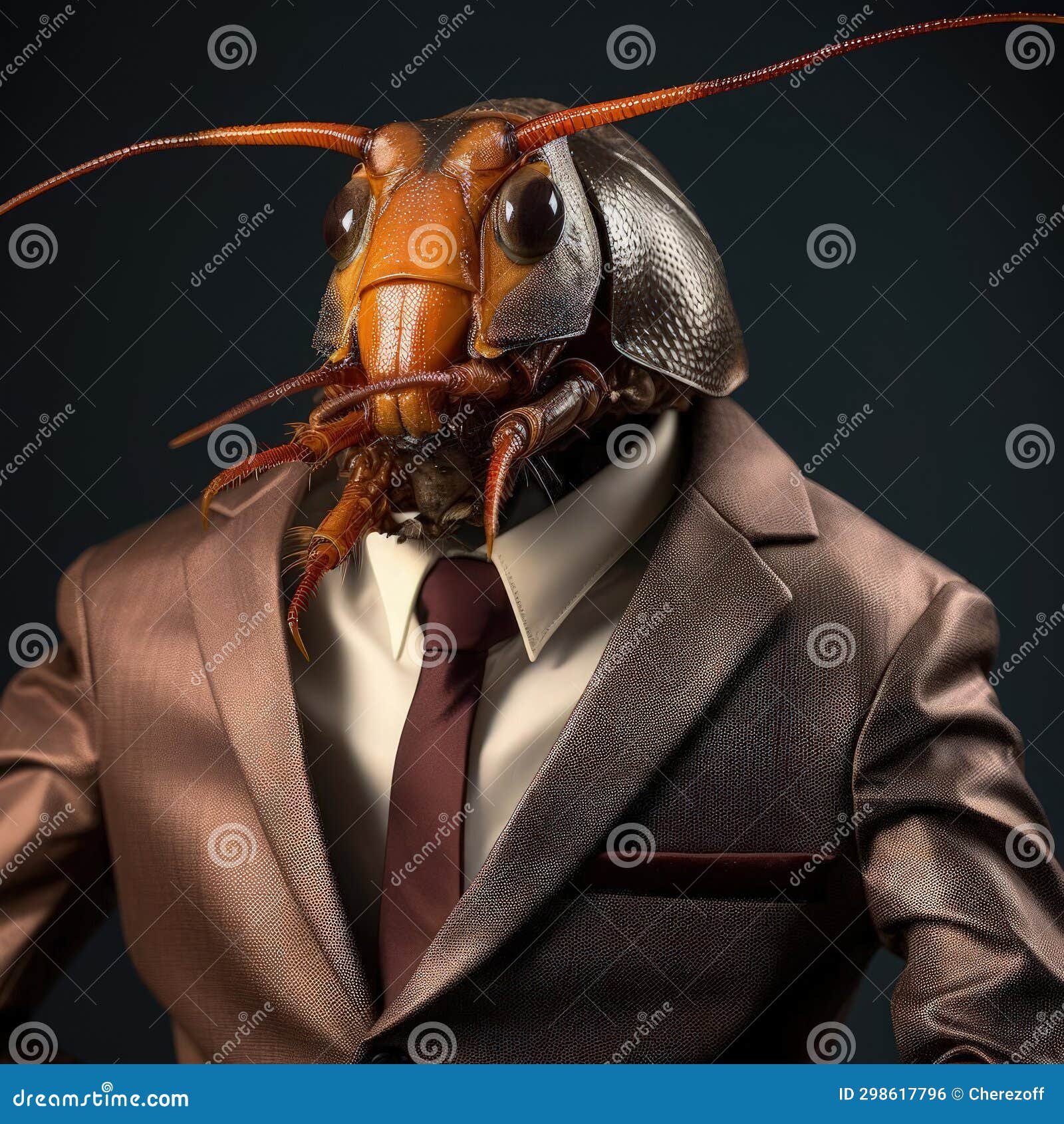 Cockroach in suit and tie stock illustration. Illustration of employee ...