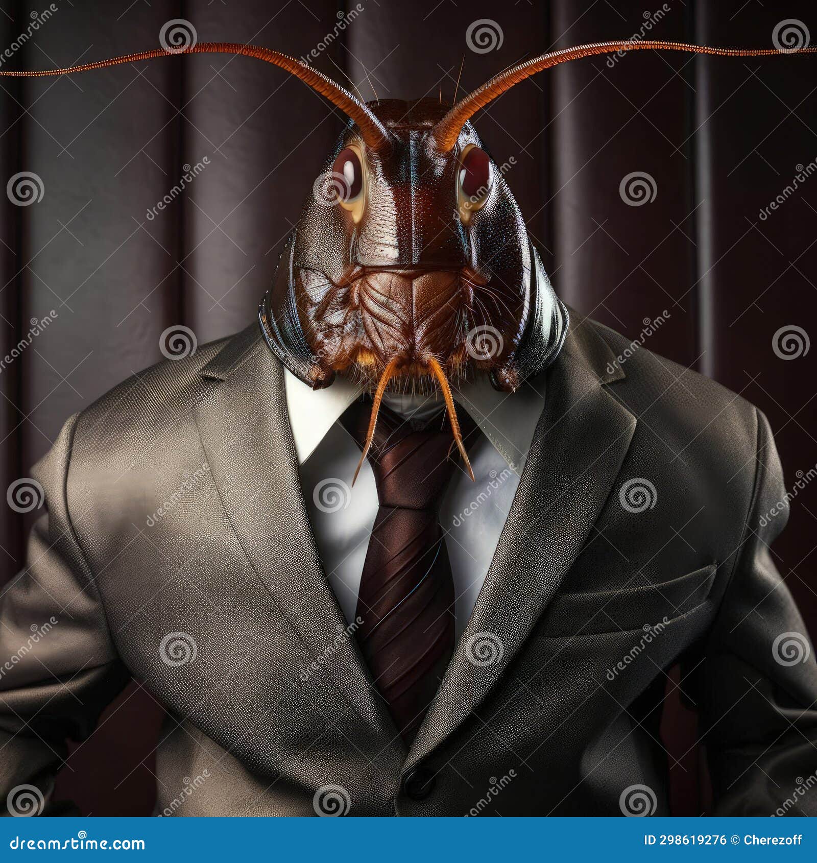 Cockroach in suit and tie stock illustration. Illustration of male - 298619276