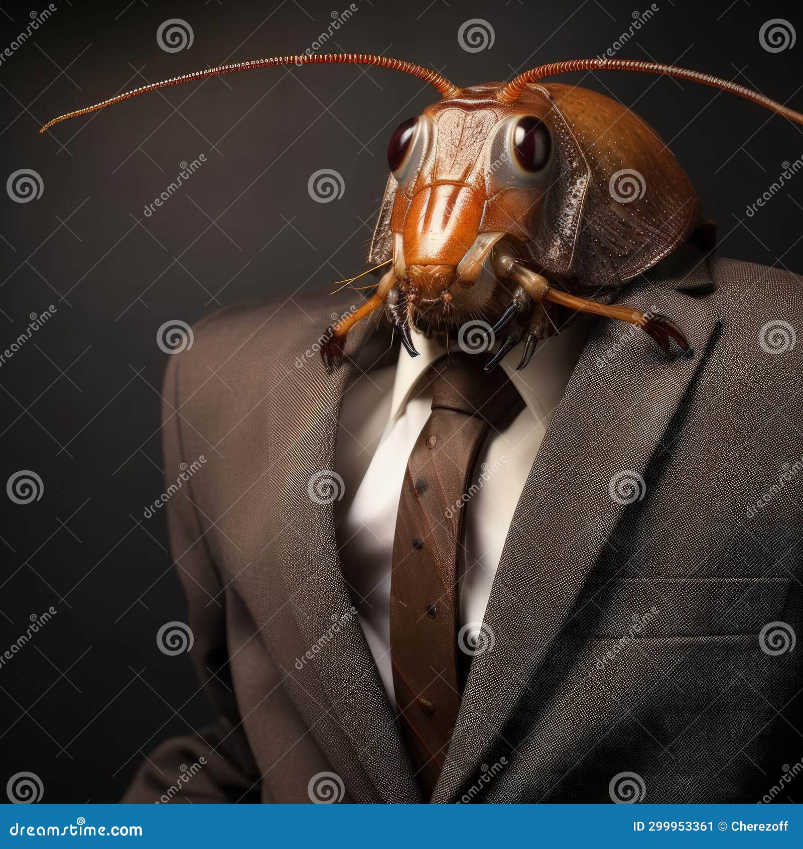 Cockroach in suit and tie stock illustration. Illustration of contour ...
