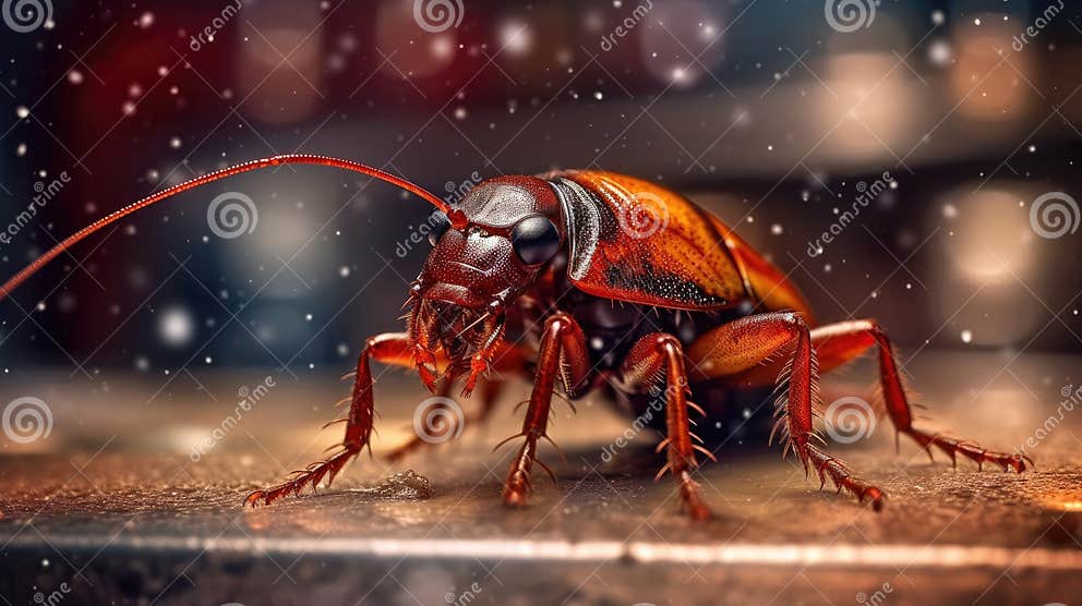 Cockroach on a Table in the Rain Stock Illustration - Illustration of ...