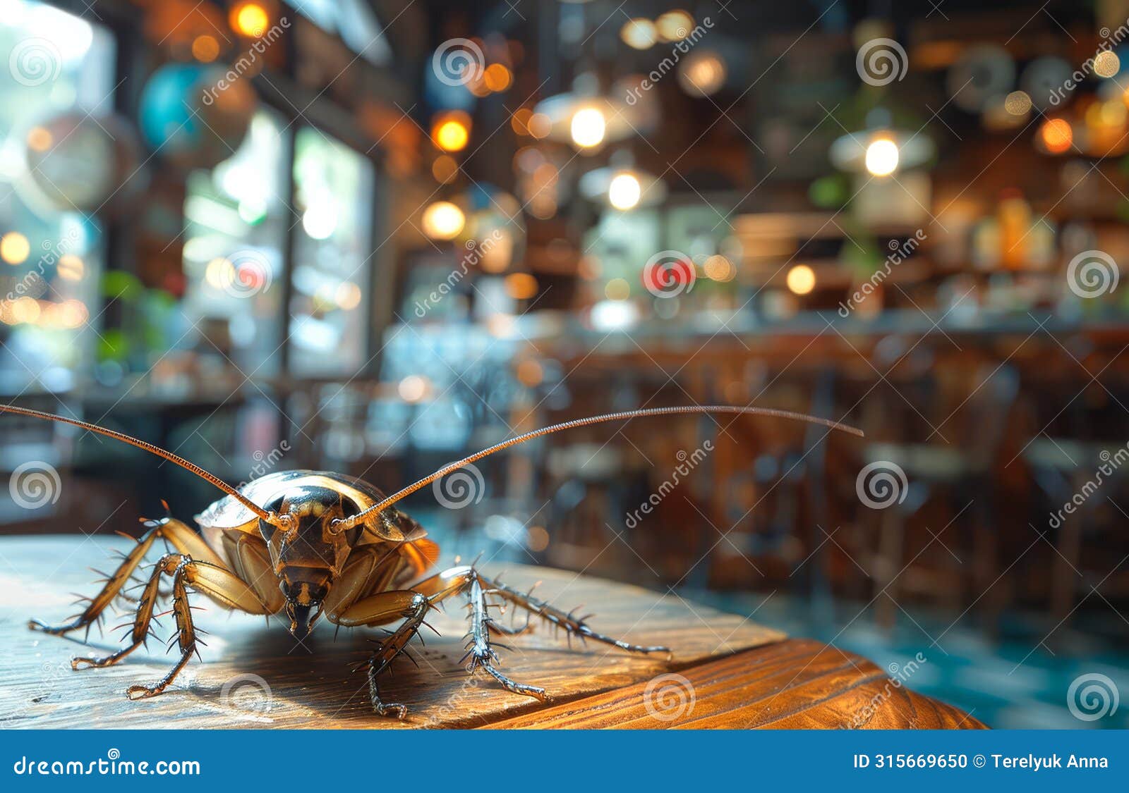 Cockroach is on the Table in the Restaurant Stock Photo - Image of crab ...