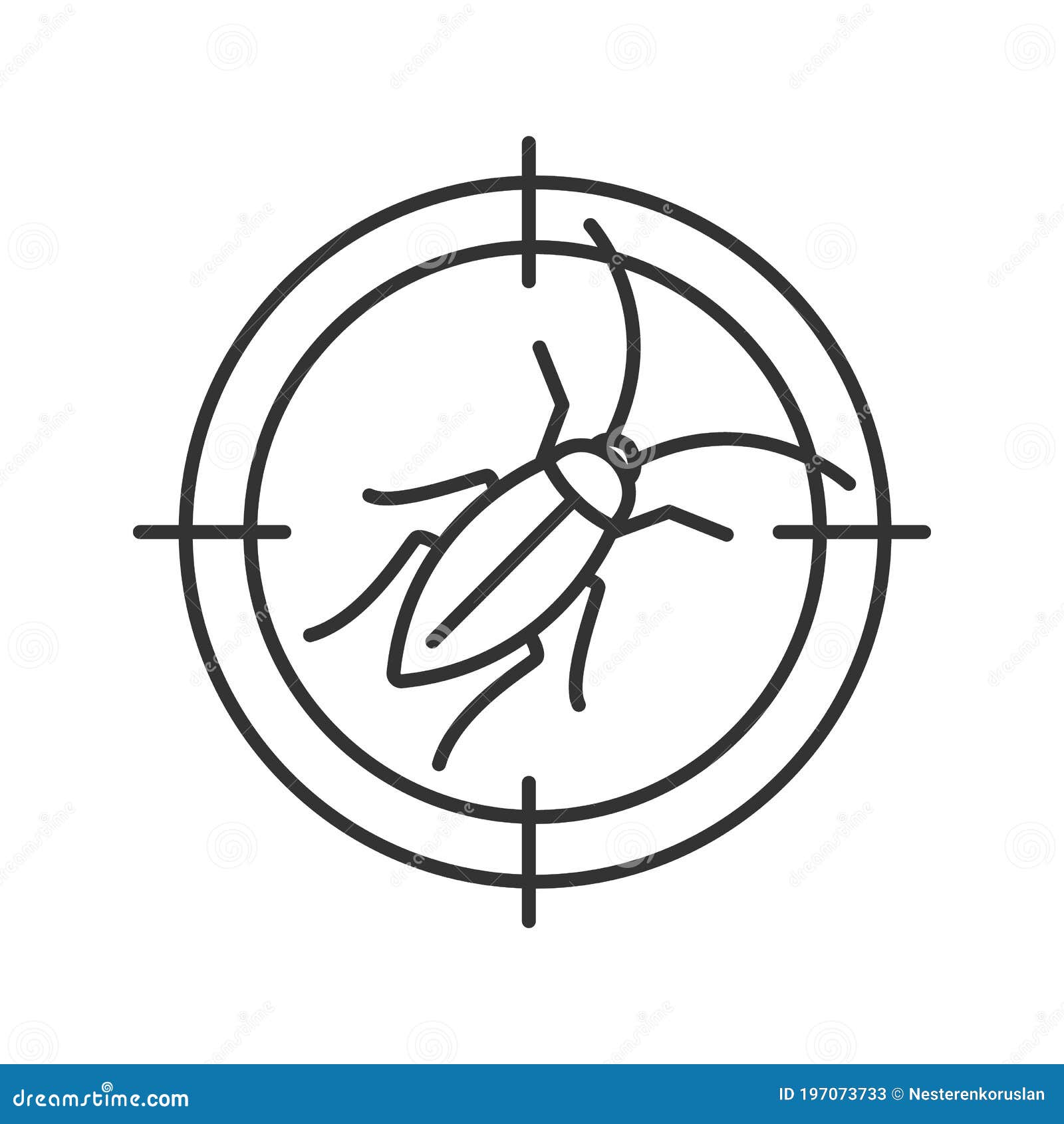 Cockroach Linear Icon. Pest Symbol. Entomology Sign Stock Photography ...