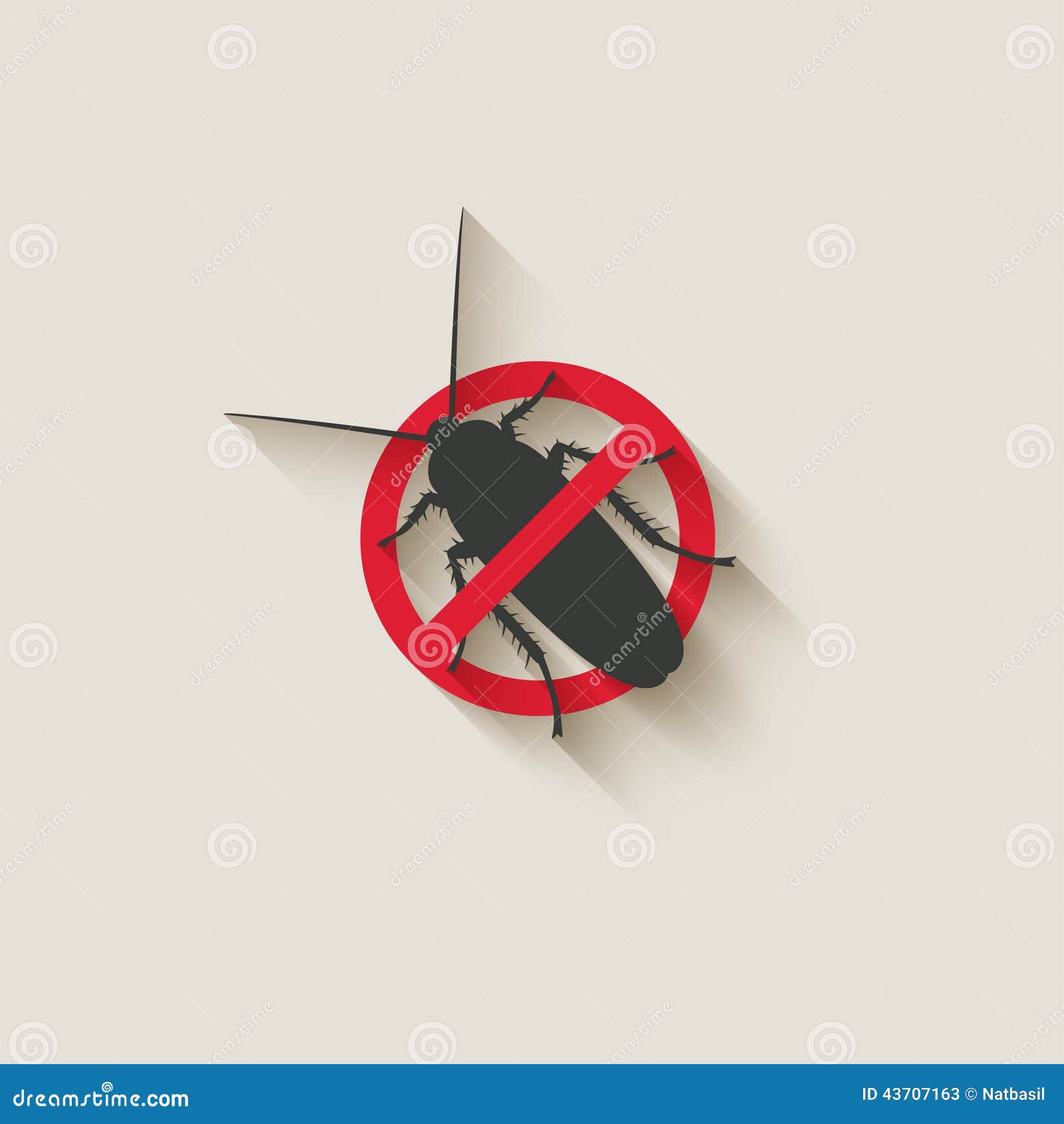 Cockroach warning sign stock vector. Illustration of pest - 43707163