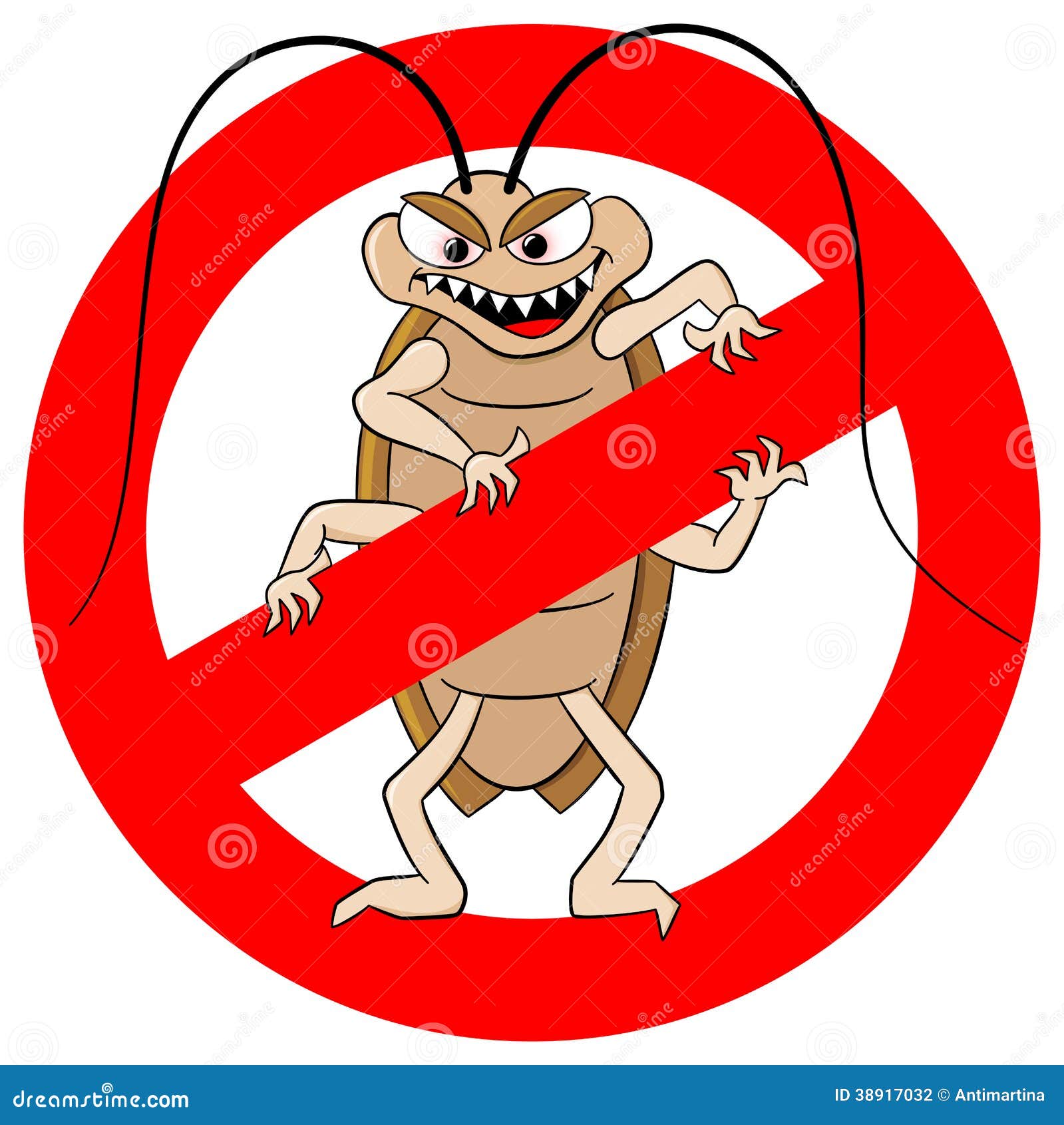 Cockroache warning sign stock vector. Illustration of cute - 38917032