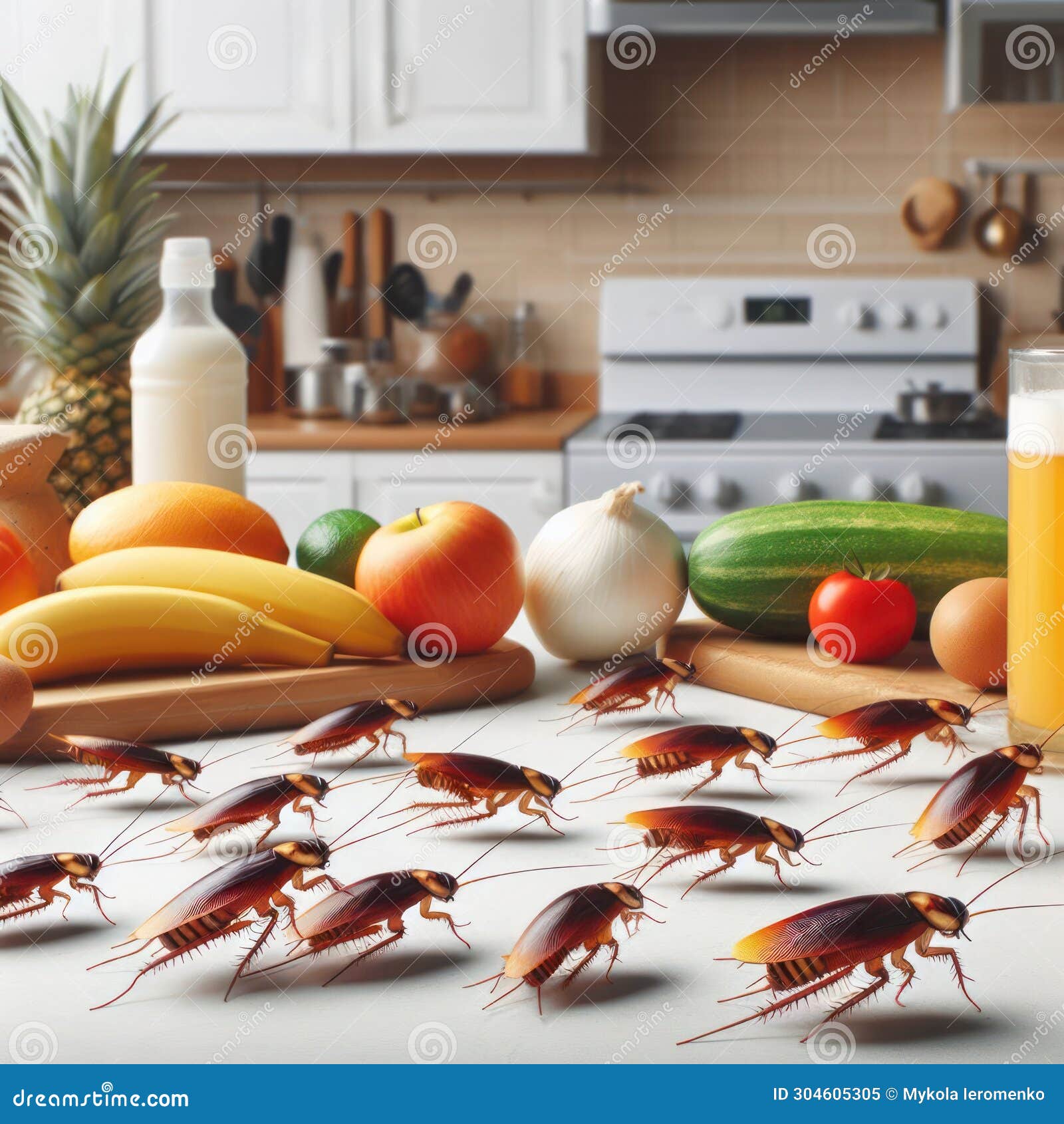 Running Cockroaches On A White Background Royalty-Free Stock ...