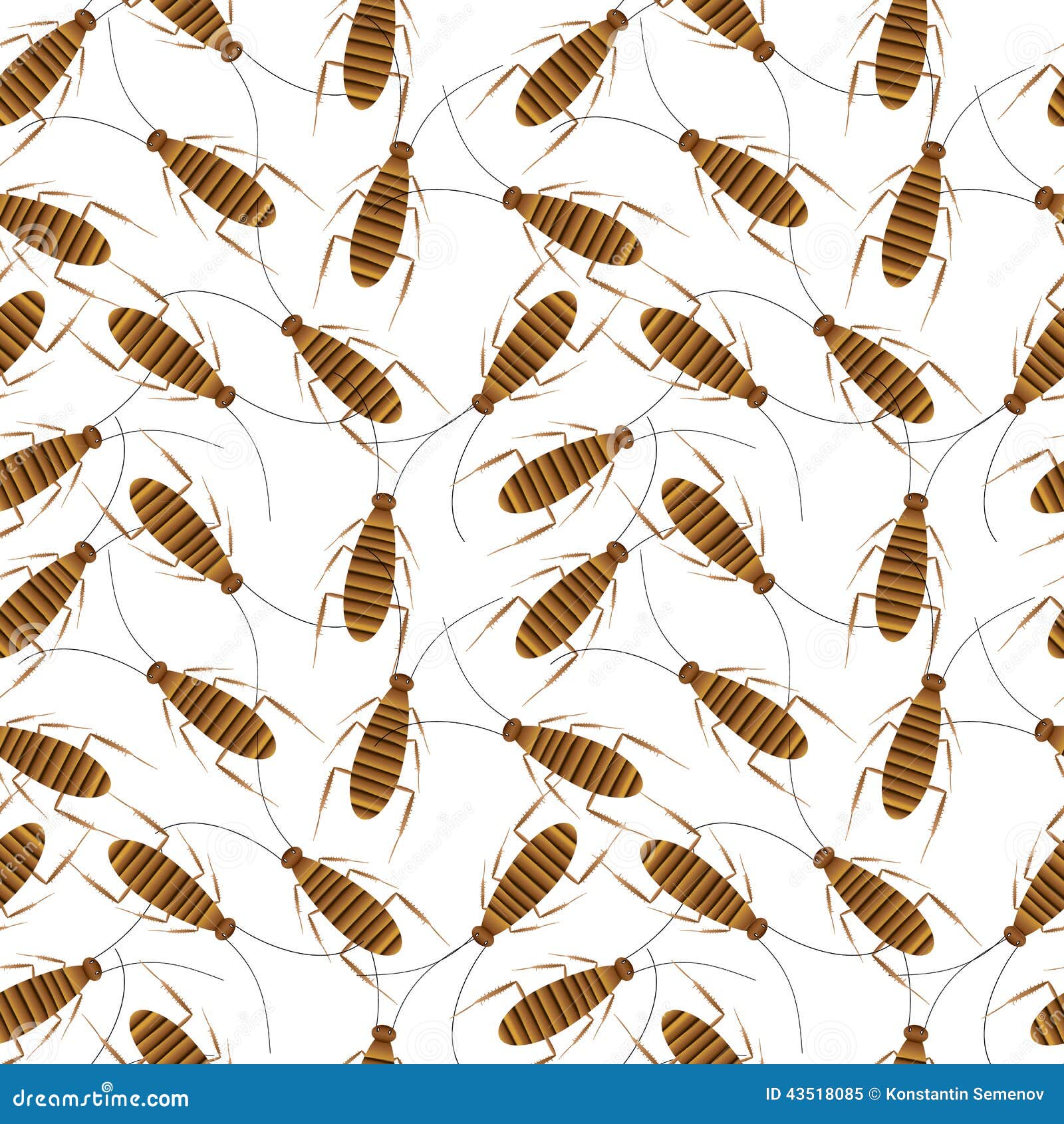 Cockroaches Seamless Pattern Stock Vector - Illustration of pattern ...