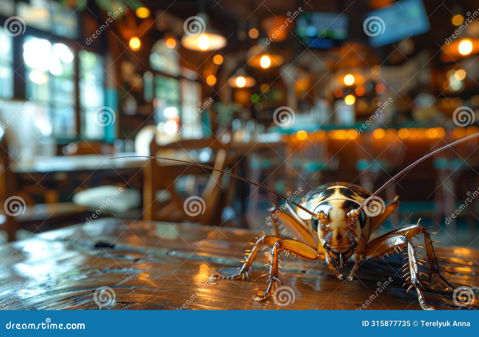 Cockroaches are Sitting on the Table in the Restaurant. Stock Image ...