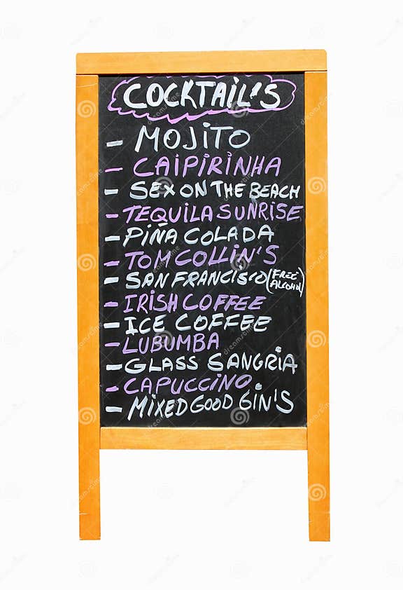 Cocktail advertsing board stock photo. Image of promotion - 26580720