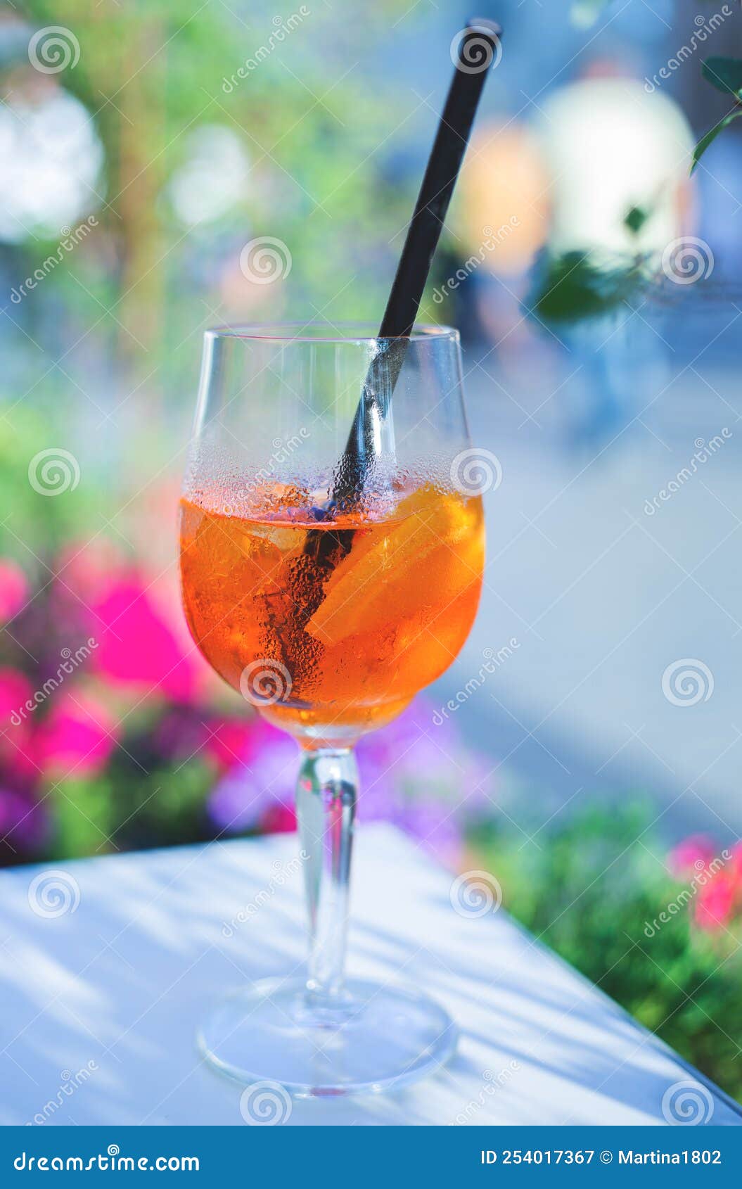 Aperol Spritz on the Summer Terrace Stock Image - Image of orange ...