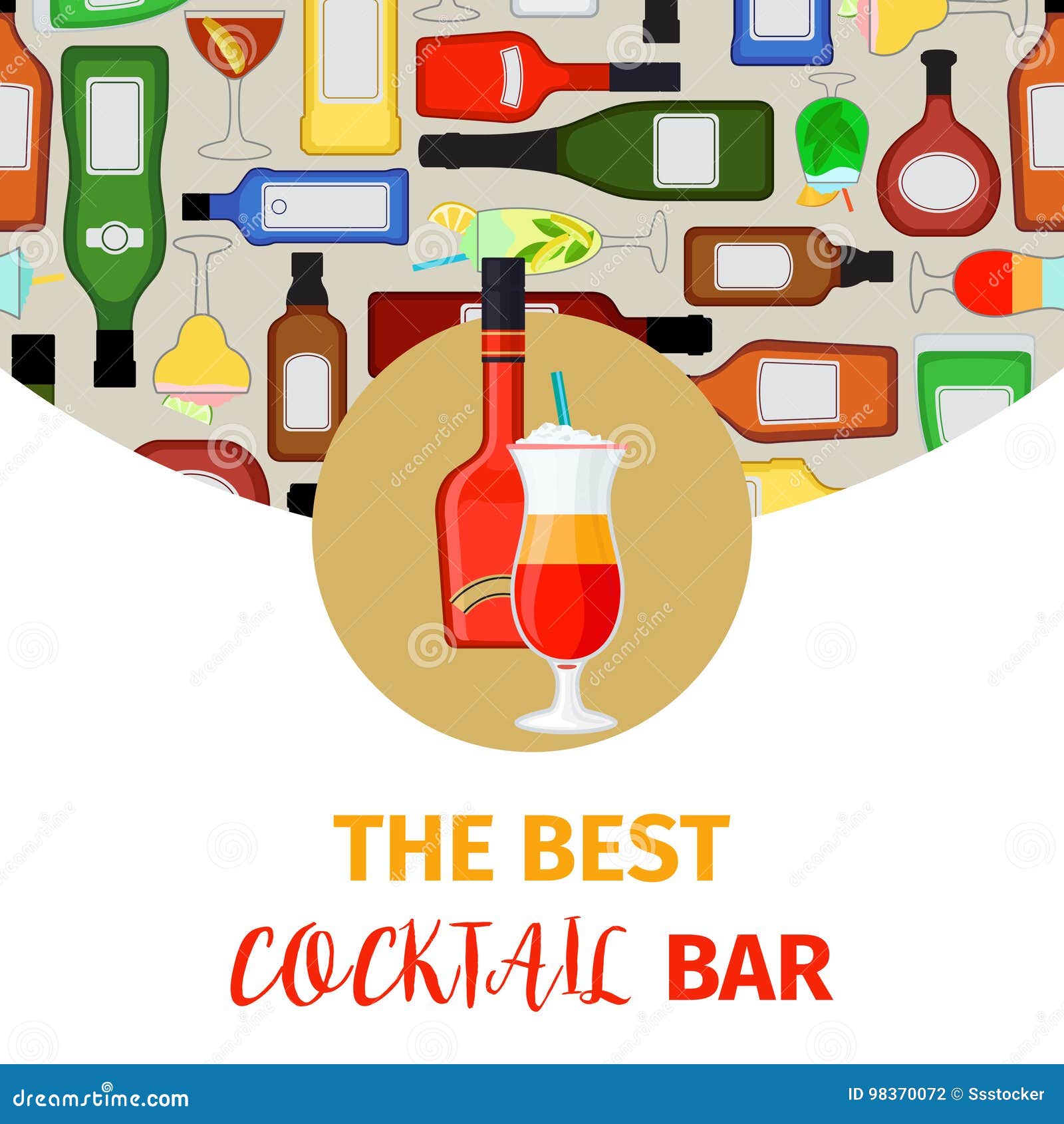 Cocktail bar banner stock vector. Illustration of backdrop - 98370072