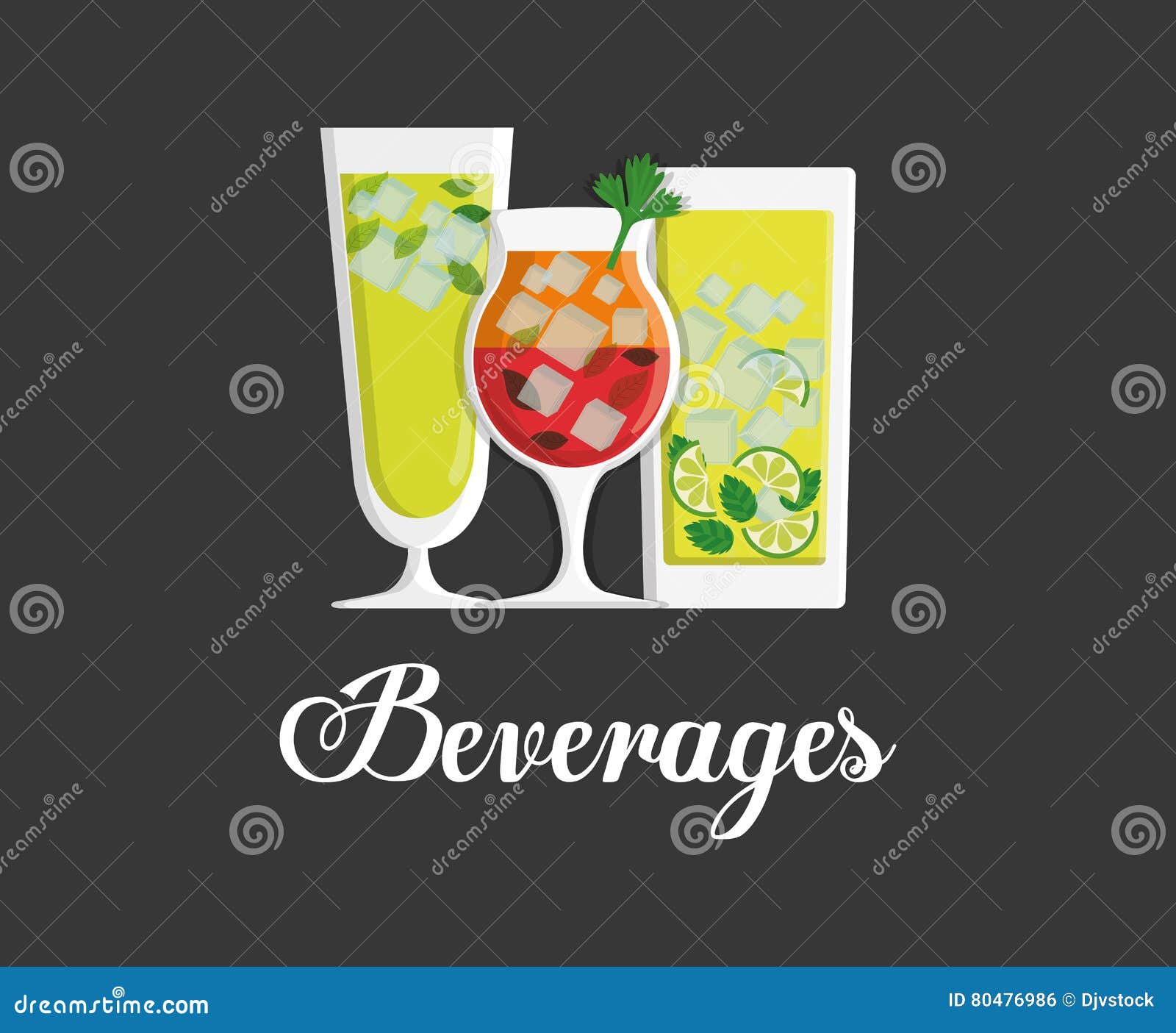 Cocktail bar drink stock vector. Illustration of delicious - 80476986
