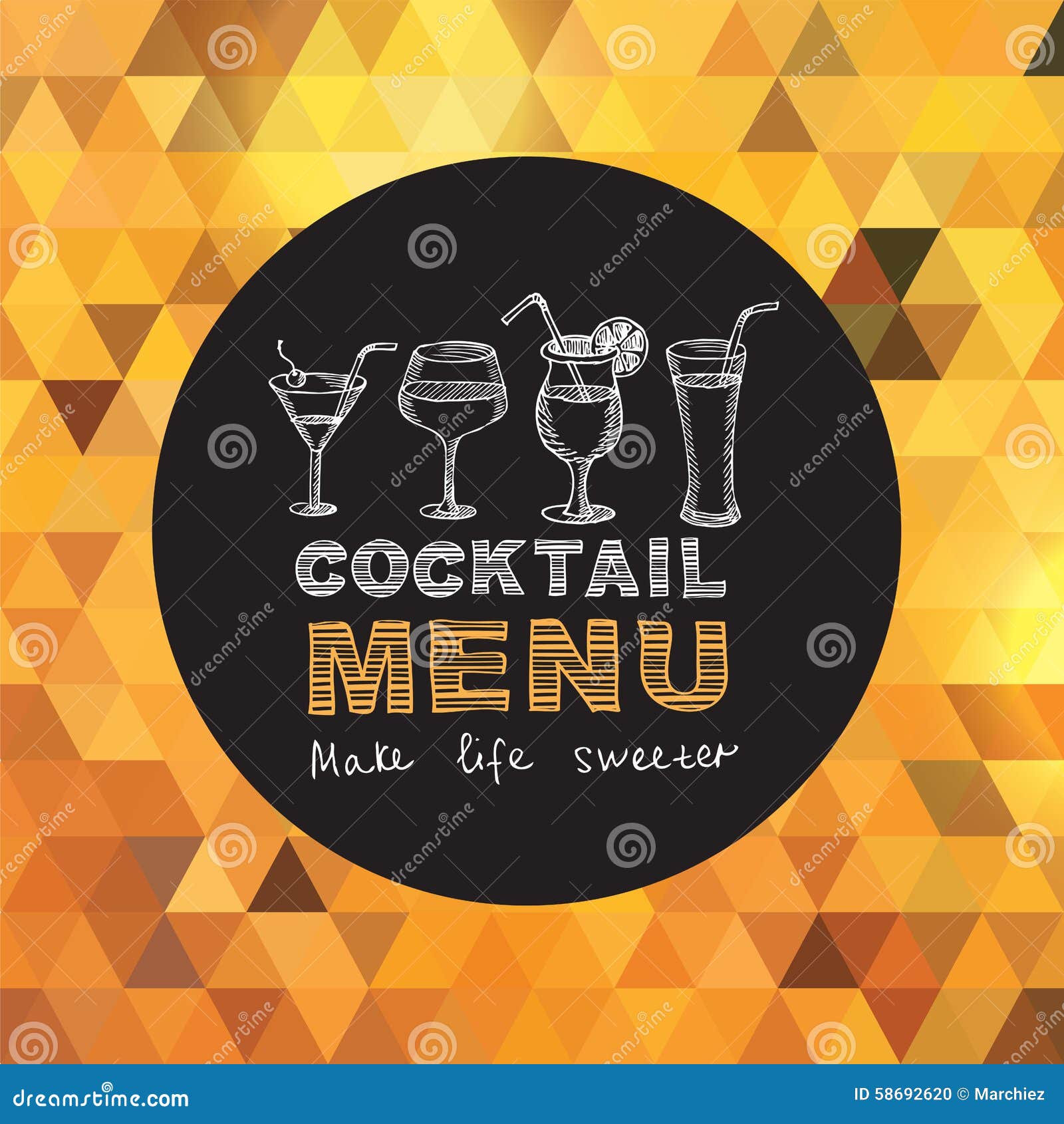 Cocktail Bar Menu, Template Design.Vector Illustration. Stock Vector ...