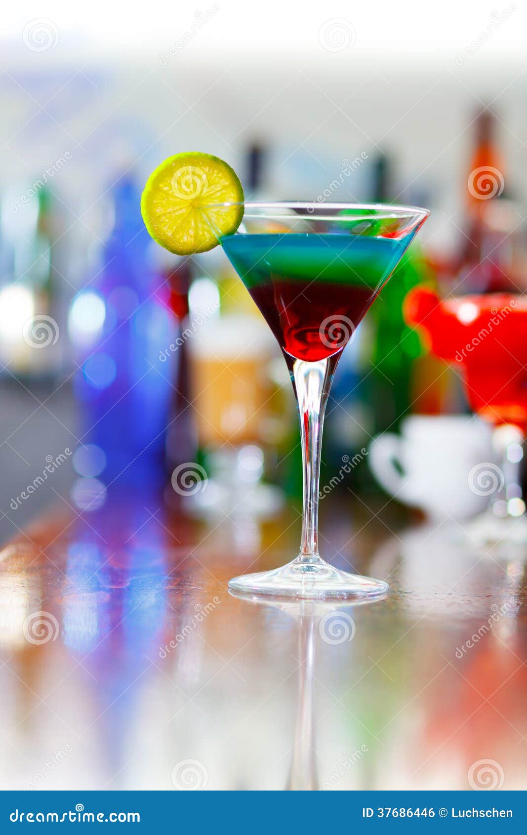 Cocktail at the bar table stock photo. Image of juice - 37686446