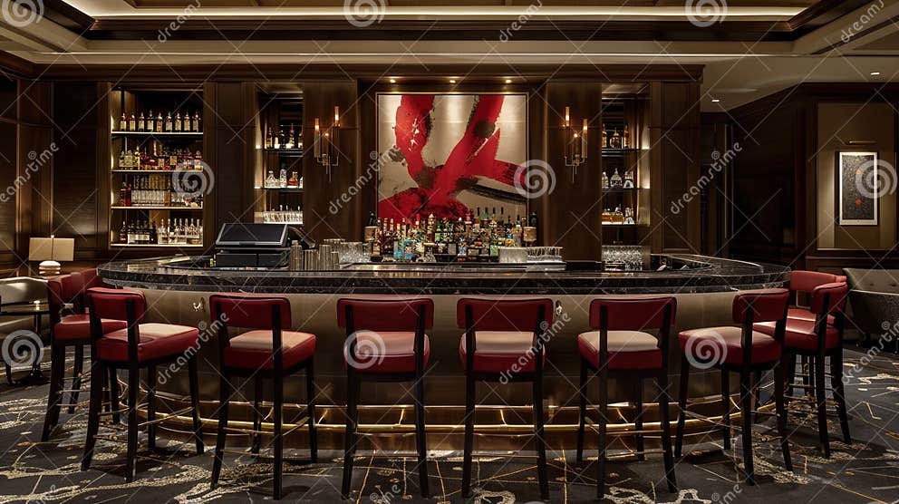 Cocktail Bartenders Serving Drinks in a Chic Hotel Bar Stock Photo ...