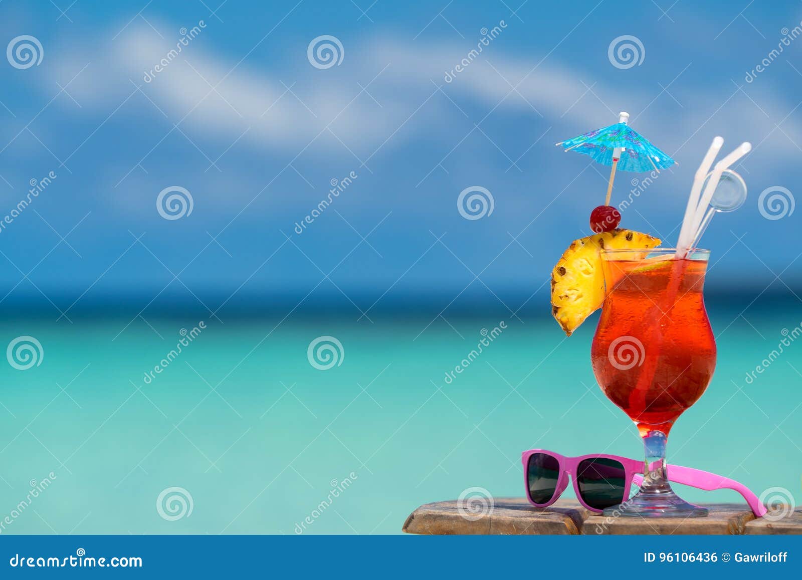 Cocktail on the Beach.Concept of Luxury Vacation. Stock Photo - Image ...