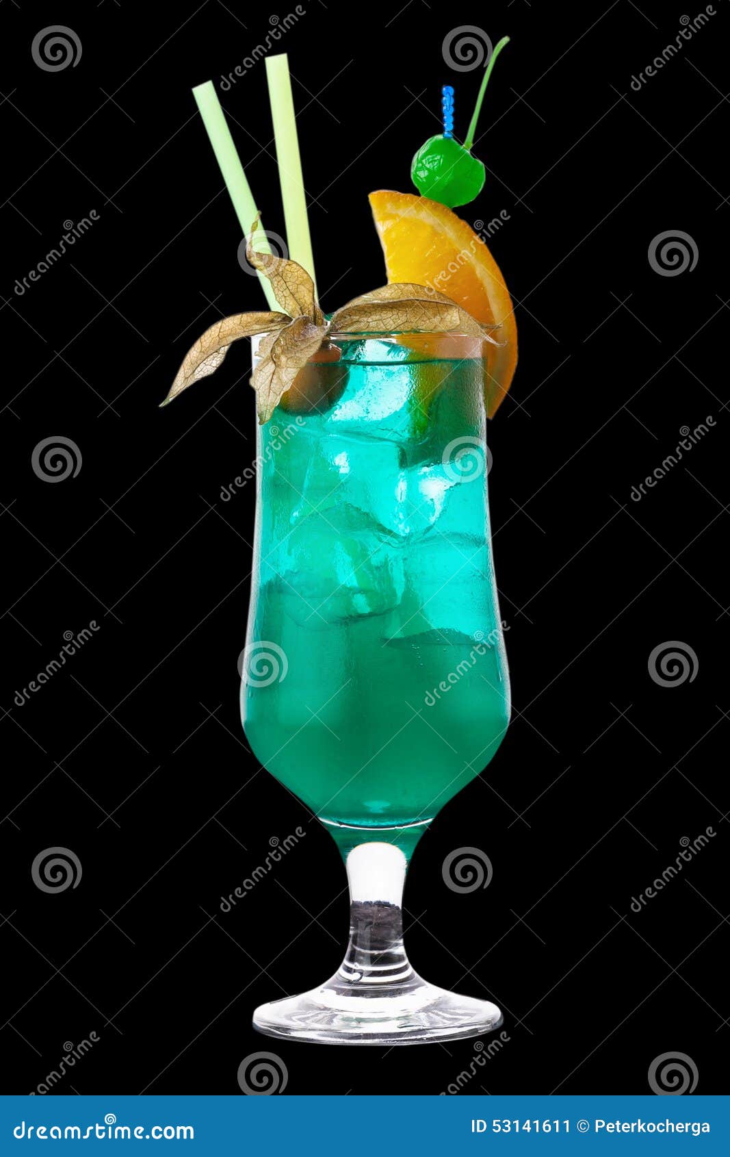 Cocktail on the Black Background Stock Image - Image of background ...
