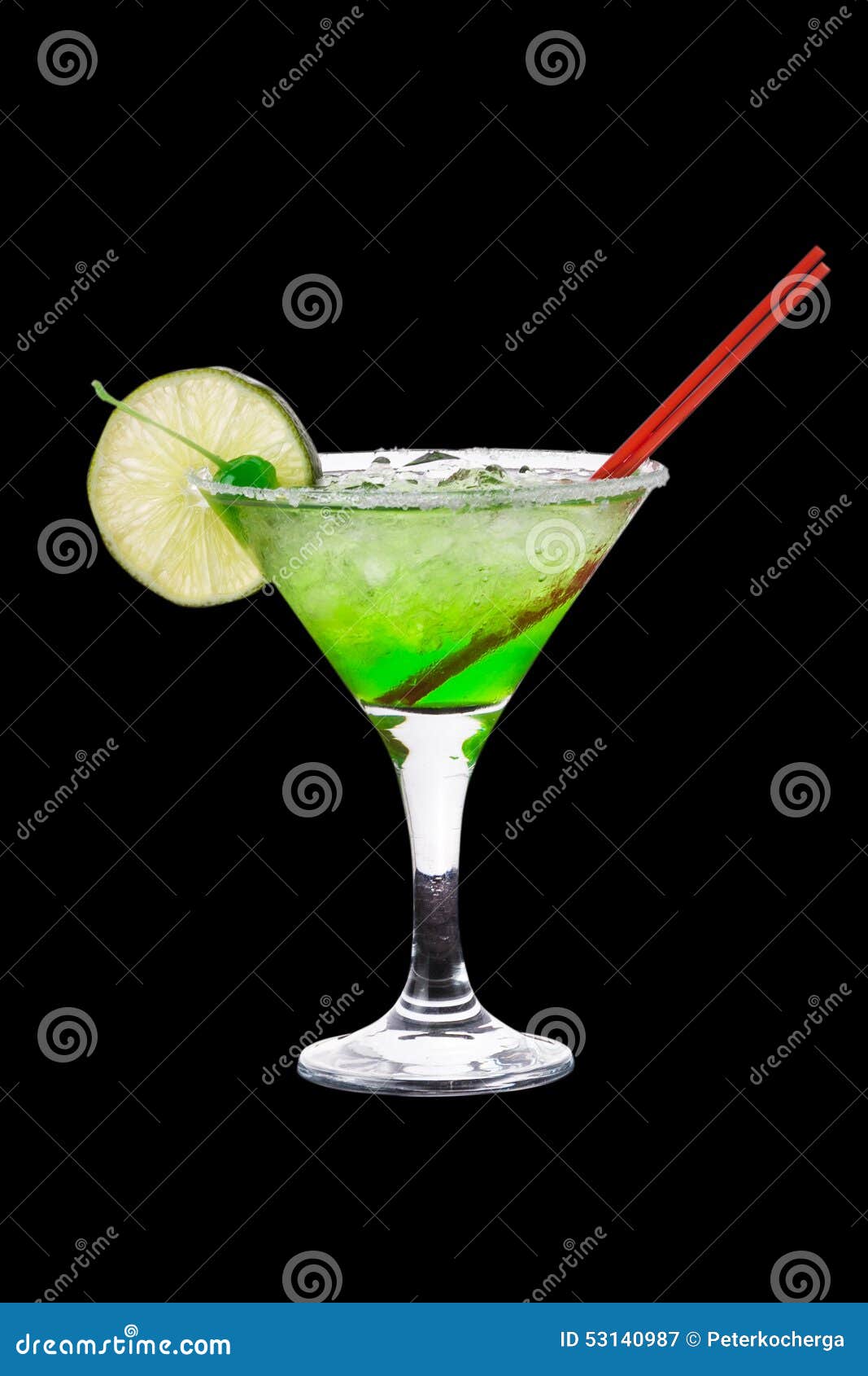 Cocktail on the Black Background Stock Image - Image of cool, color ...