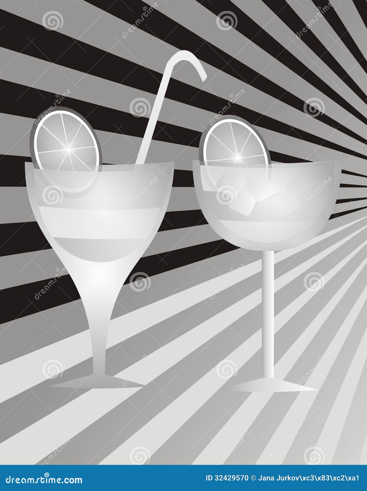 Cocktail-black and white stock illustration. Illustration of beverage ...
