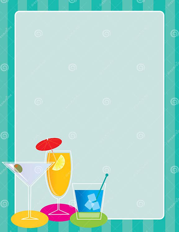 Cocktail Border stock vector. Illustration of liquor - 20888076