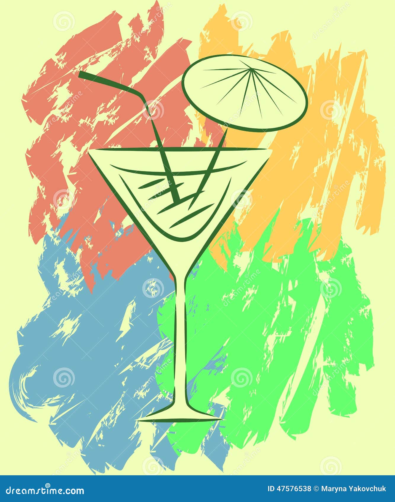 Cocktail stock vector. Illustration of glass, bright - 47576538