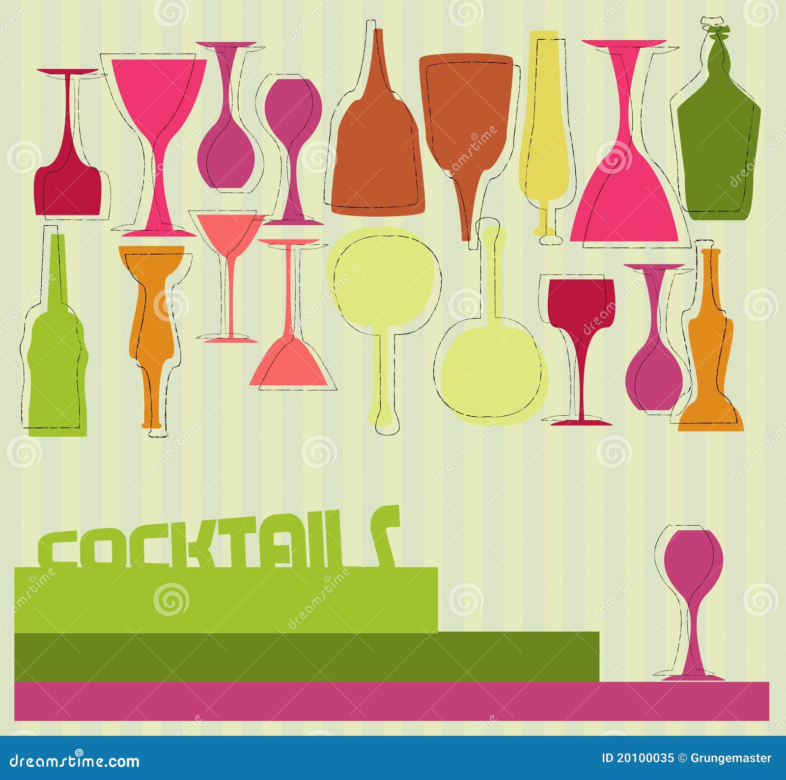 Cocktail card stock vector. Illustration of restaurant - 20100035