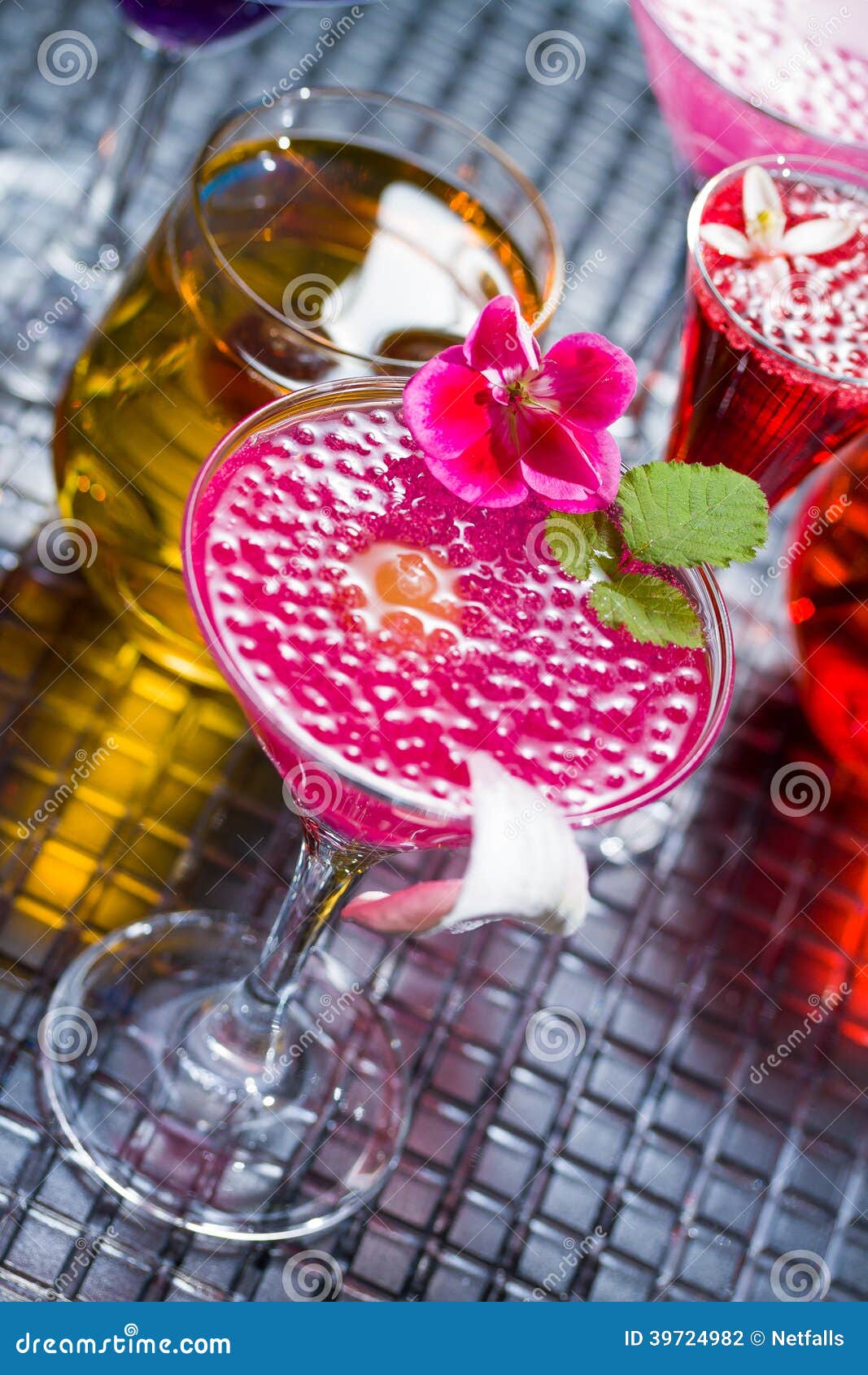Cocktail with Caviar and Flower Stock Photo - Image of martini, flowers ...
