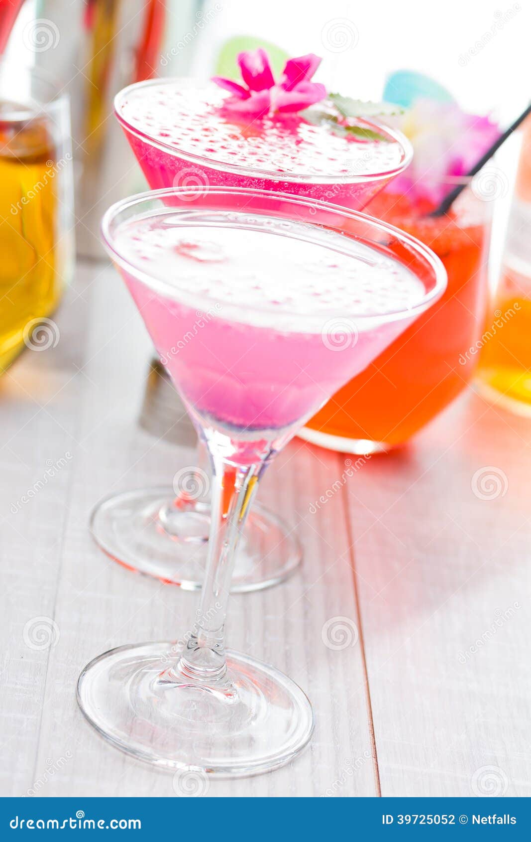 Cocktail with Caviar and Flower Stock Photo - Image of mixology ...