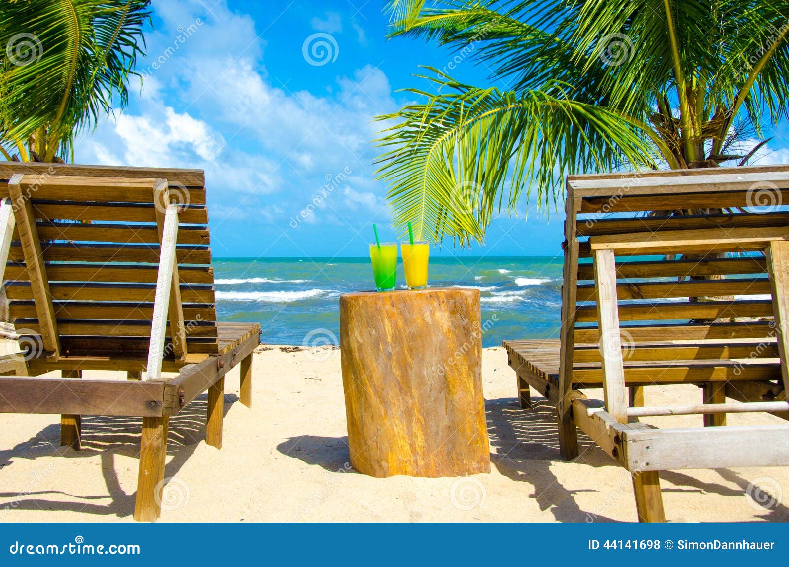 Cocktail and Chair on Beautiful Beach Stock Photo - Image of climate ...