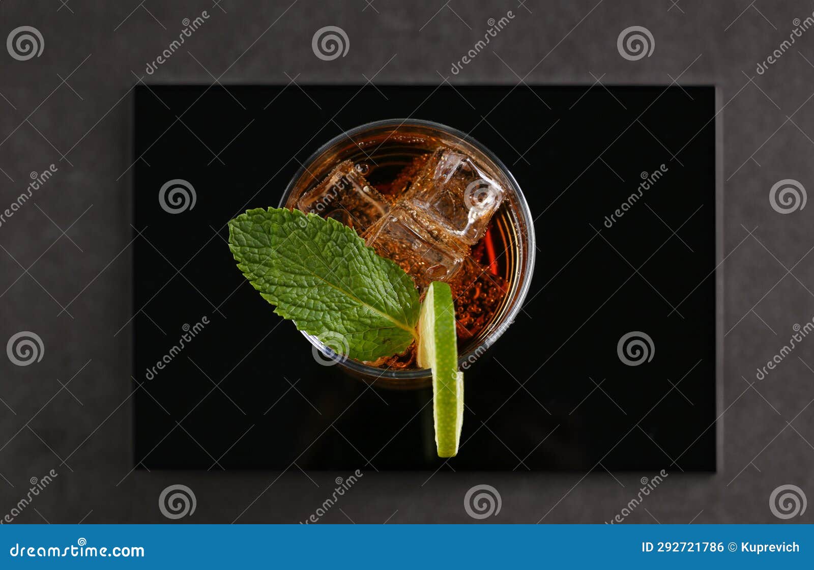 Cocktail with Cola and Mint Stock Photo - Image of libre, herb: 292721786