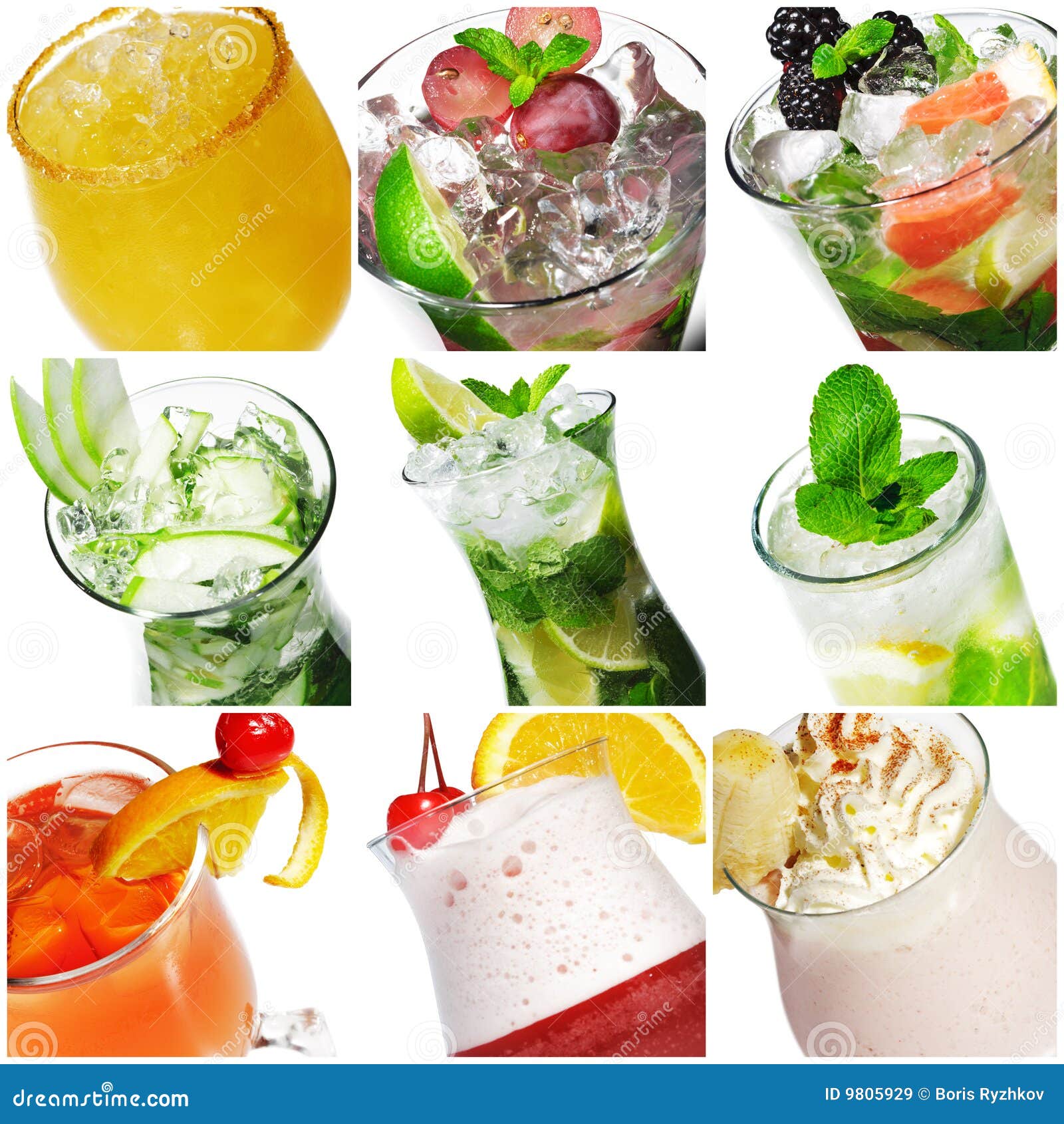 Cocktail Collage stock image. Image of mojito, cool, alcoholic - 9805929