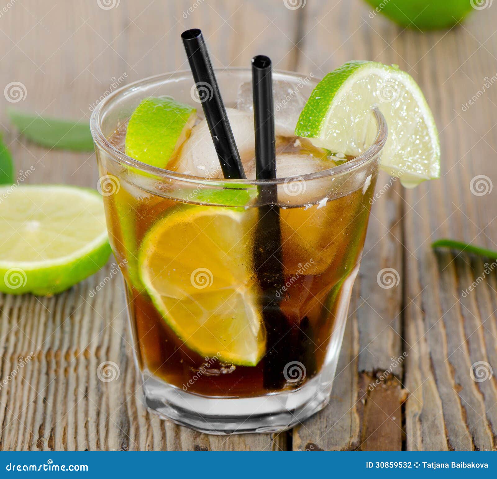 Cocktail Cuba Libre stock photo. Image of woodenalcohol - 30859532