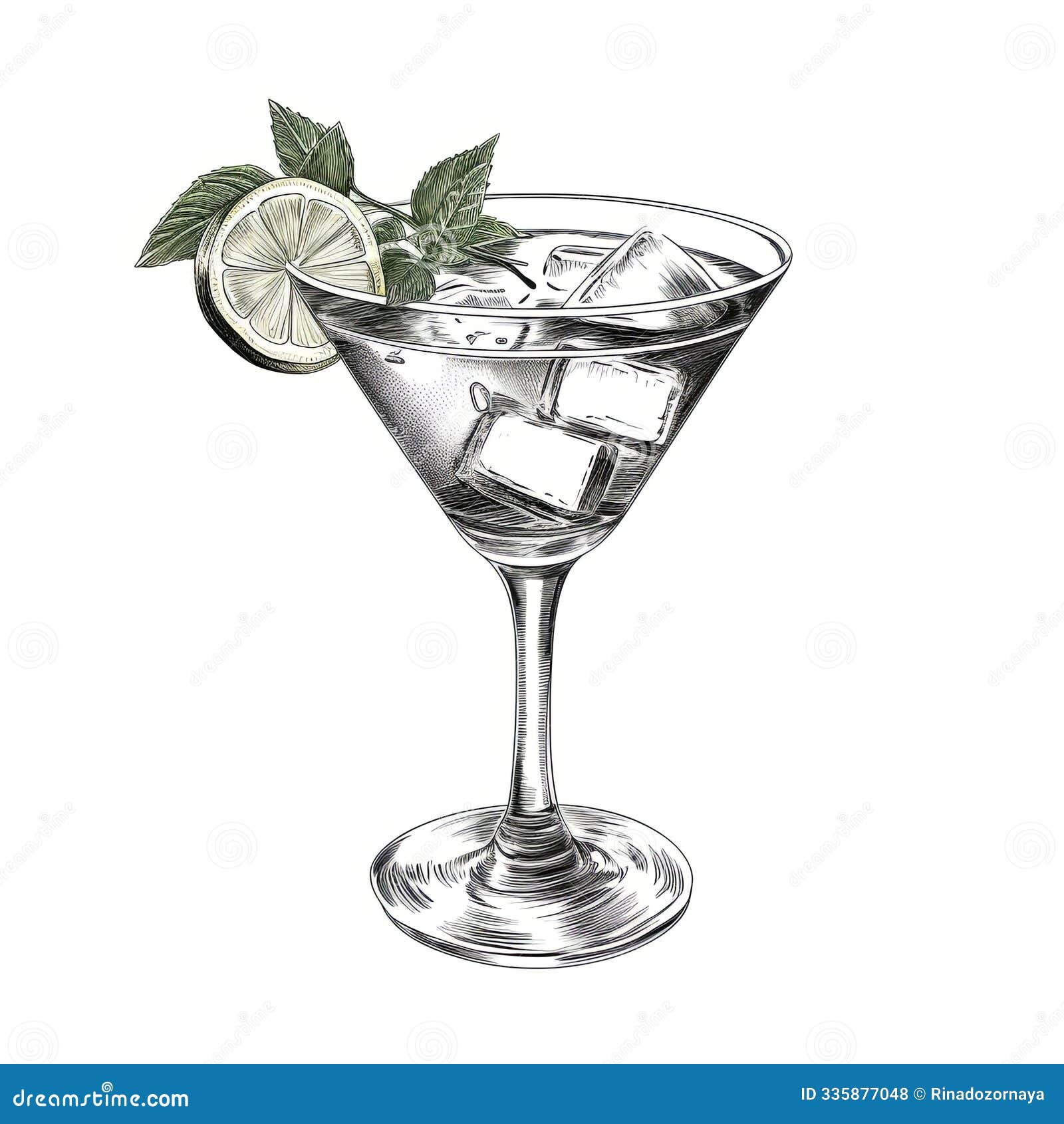 Cocktail Day in Black and White Sketch Style on White Background Stock ...