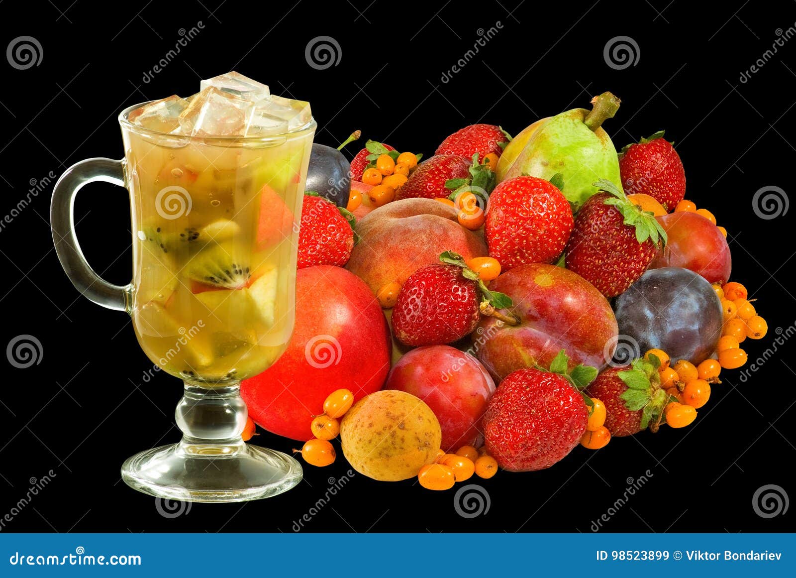 Cocktail Di Frutta E Primo Piano Della Frutta Immagine Stock - Immagine ...