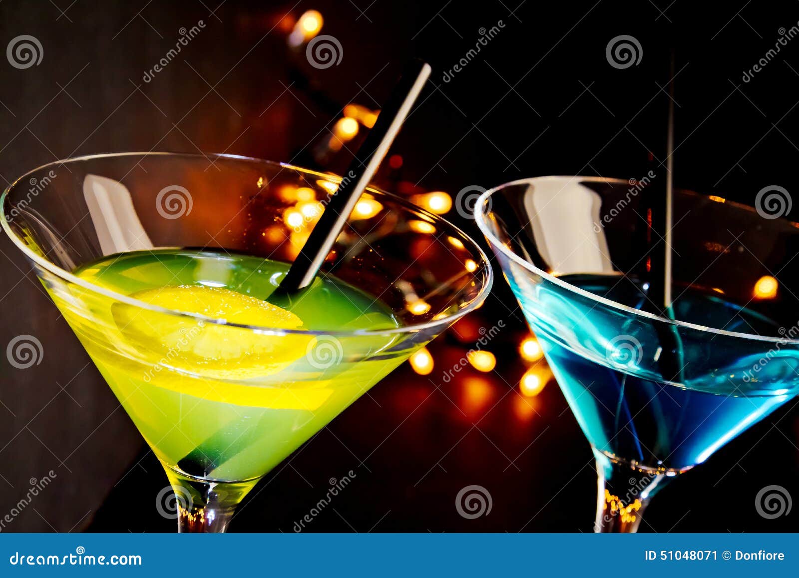 Cocktail Drink on a Disco Bar Table, Club Atmosphere Stock Image ...